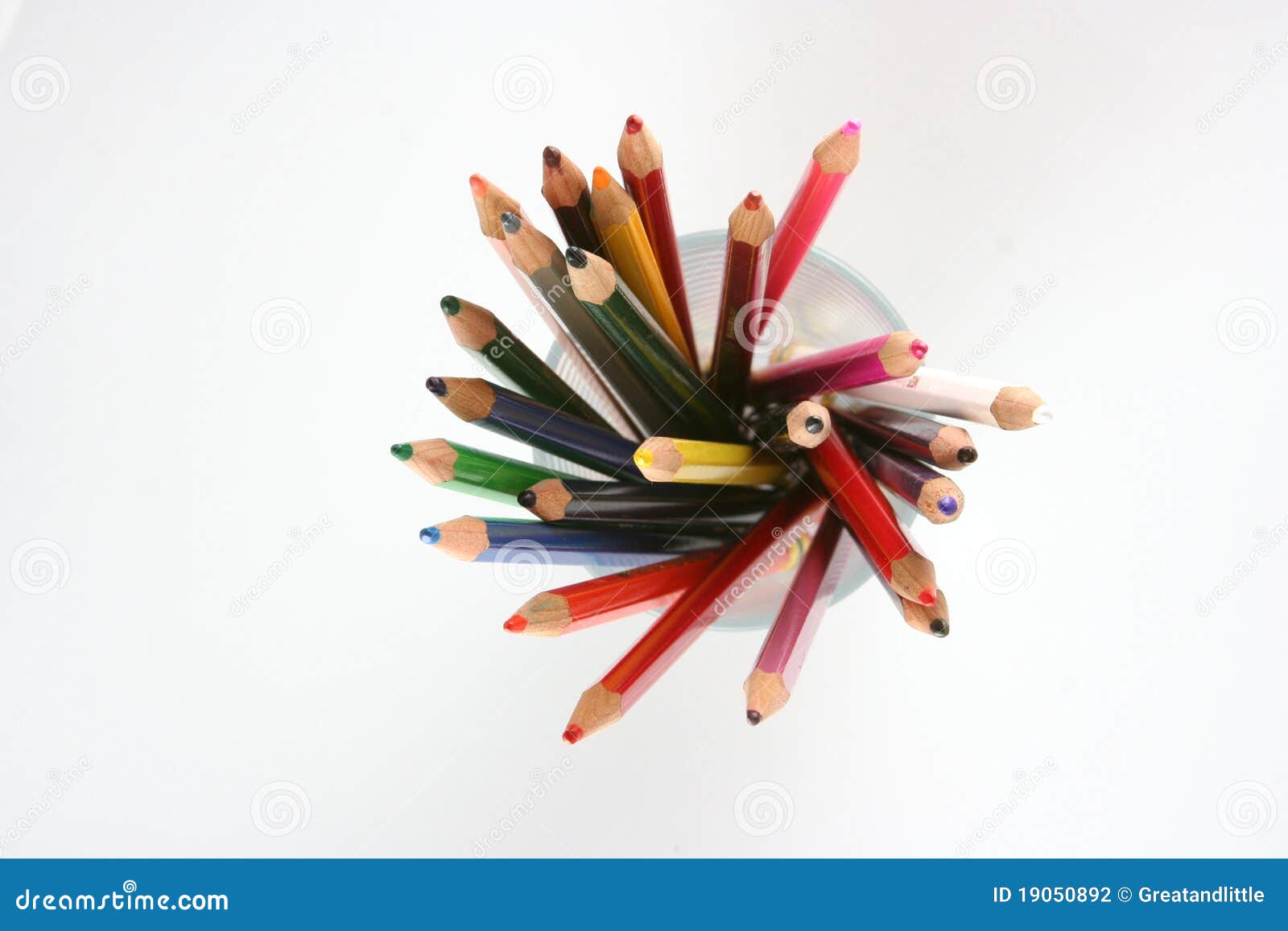 Top View of Colored Pencils in a Glass Stock Photo - Image of glass ...