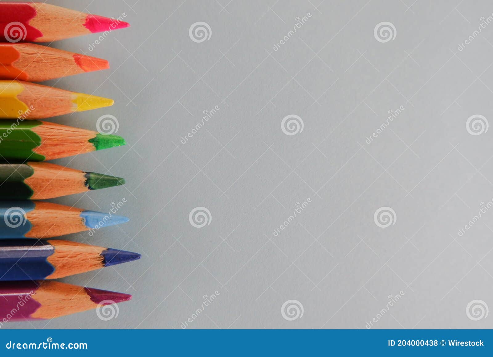 Top View of Colored Pencils Isolated on a White Surface Stock Photo ...