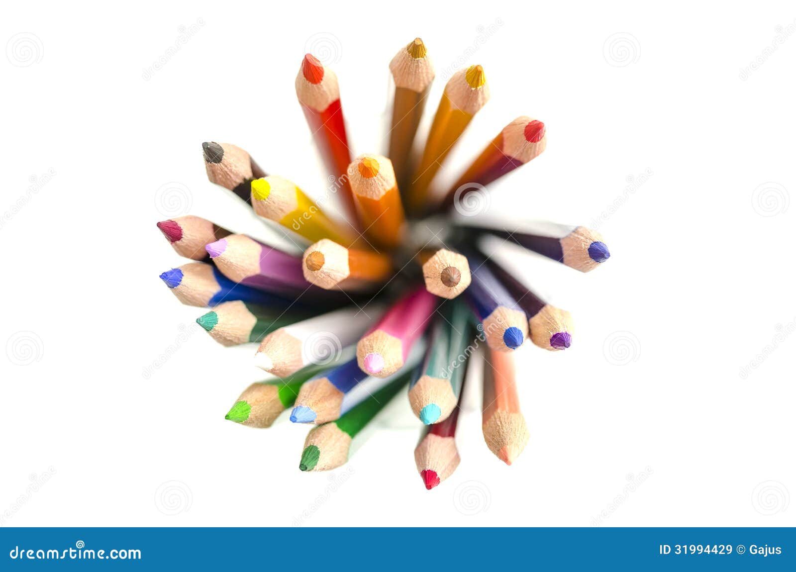 Top View of Colored Pencils Stock Image - Image of children, assorted ...