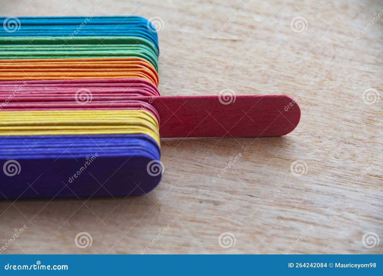 Top View of Colored Wooden Sticks with Customizable Space for Text ...