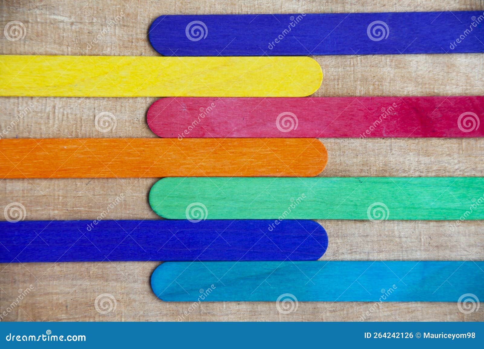 Top View of Colored Wooden Sticks with Customizable Space for Text ...