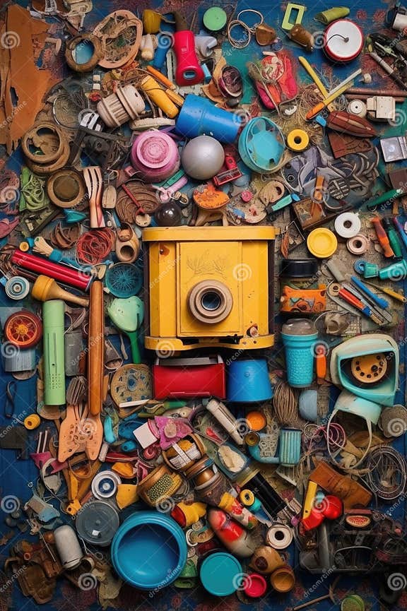 Top View of Colorful Discarded Objects Stock Image - Image of abandoned ...