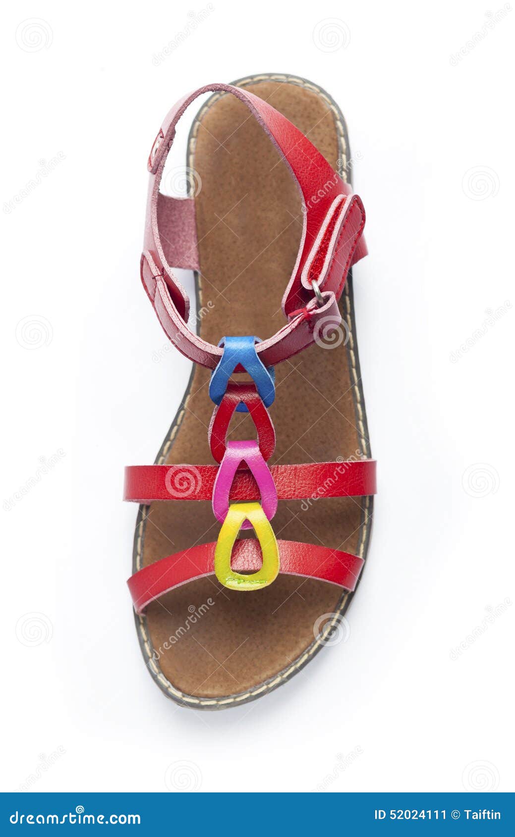 Top View on Colorful Female Sandal Stock Image - Image of closeup ...
