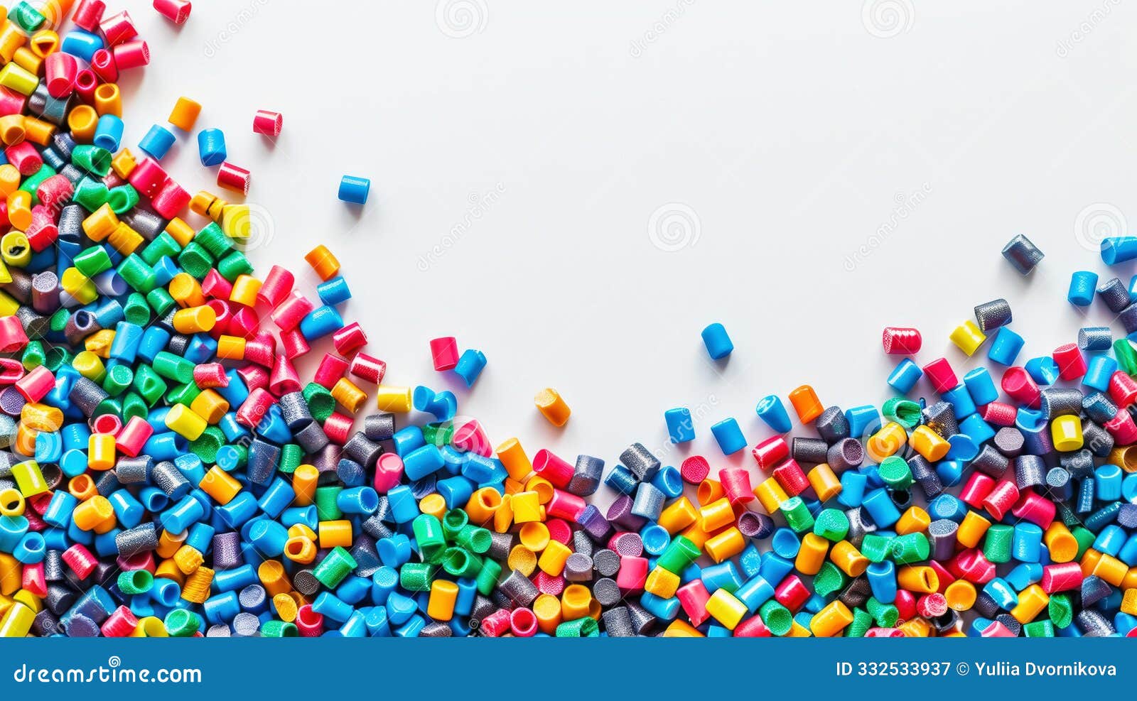Top View of Colorful Polymer Masterbatch Granules, Light Background ...
