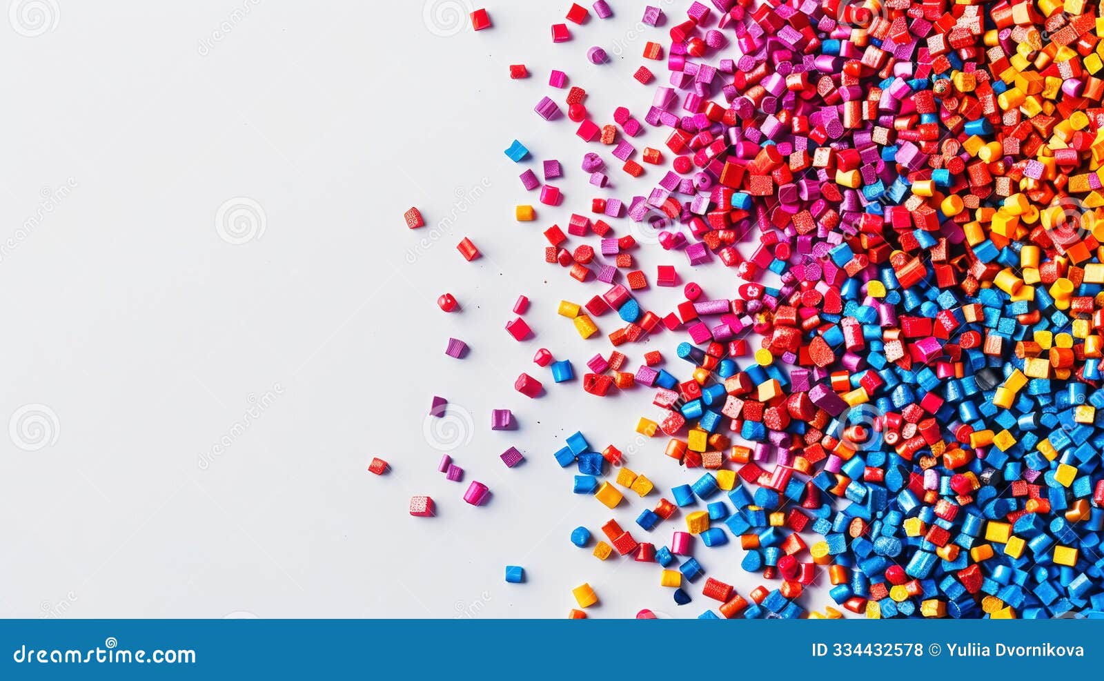 Top View of Colorful Polymer Masterbatch Granules, Light Background ...