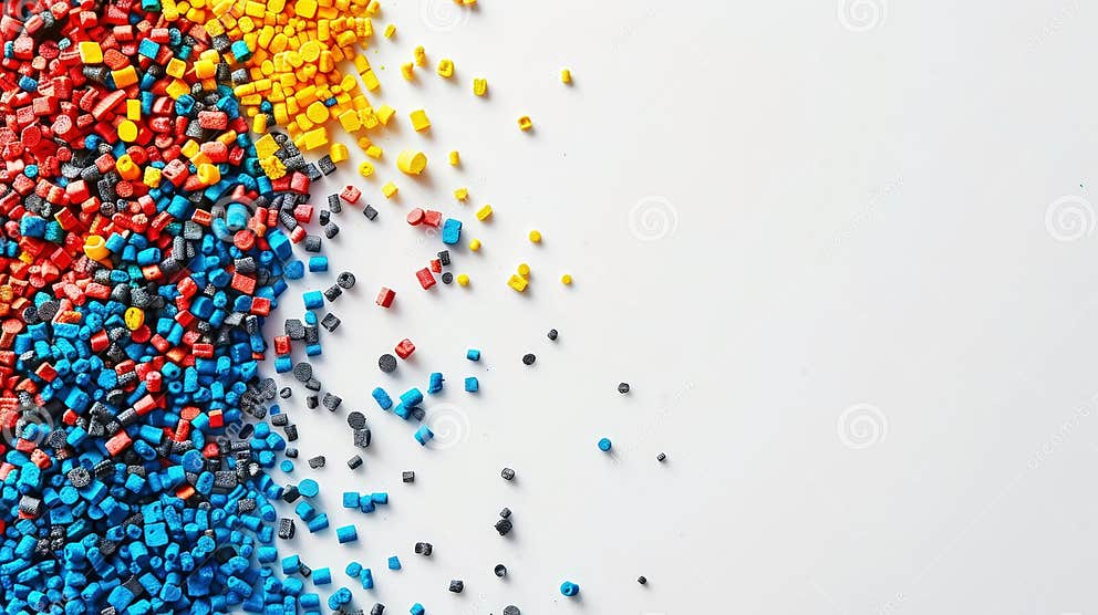 Top View of Colorful Polymer Masterbatch Granules, Light Background ...