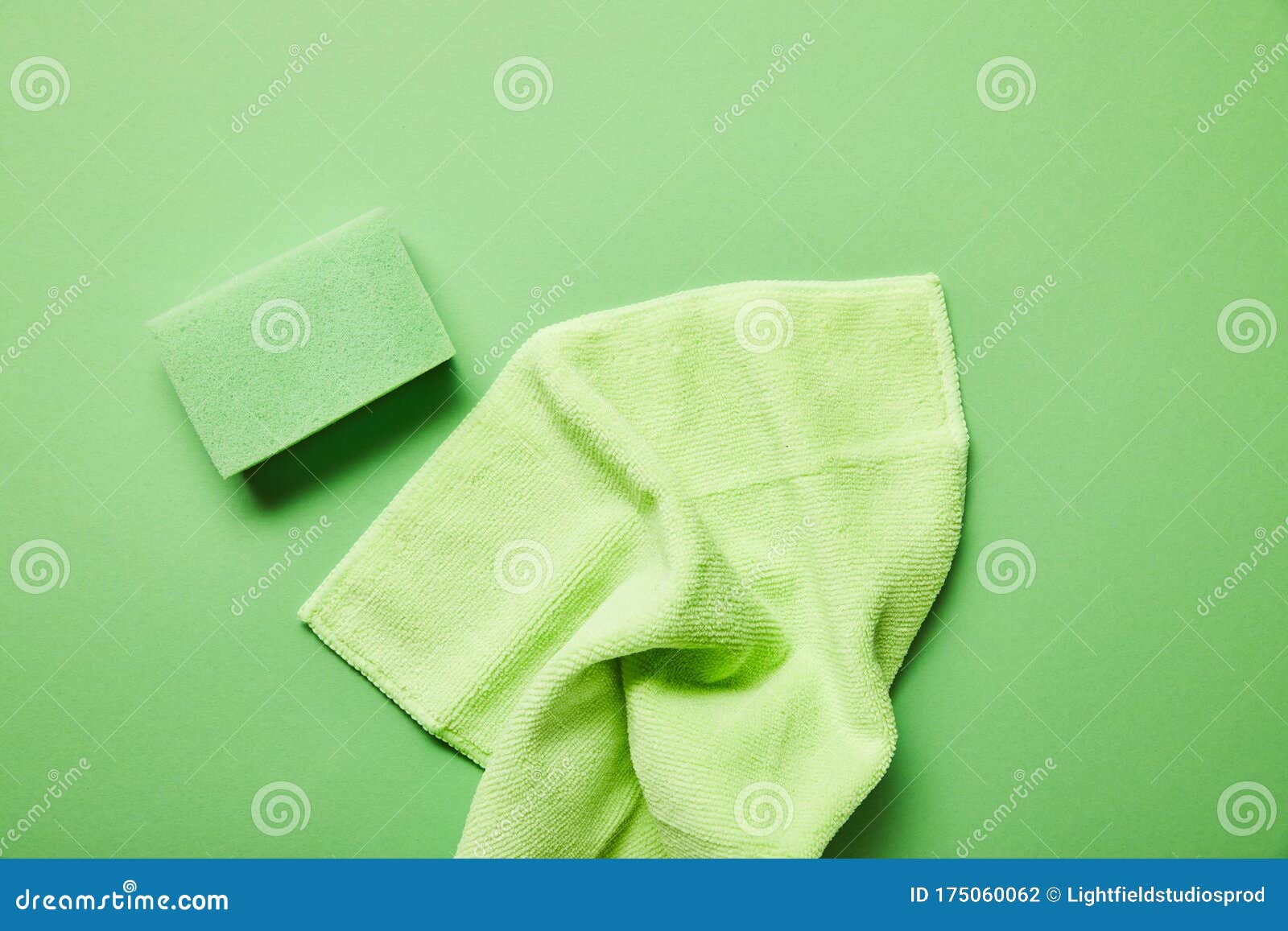 Top View of Colorful Rag and Stock Photo - Image of bright, green ...