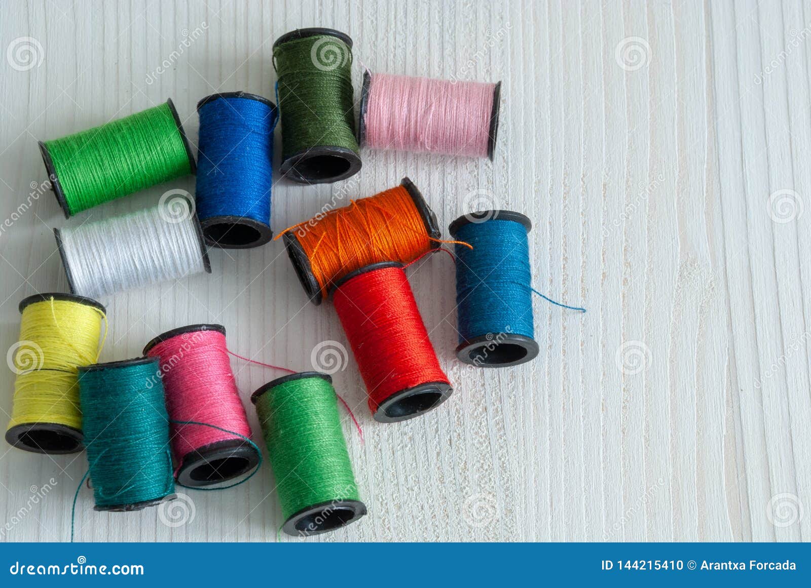 Top View of Colorful Threads Stock Photo - Image of space, embroidery ...