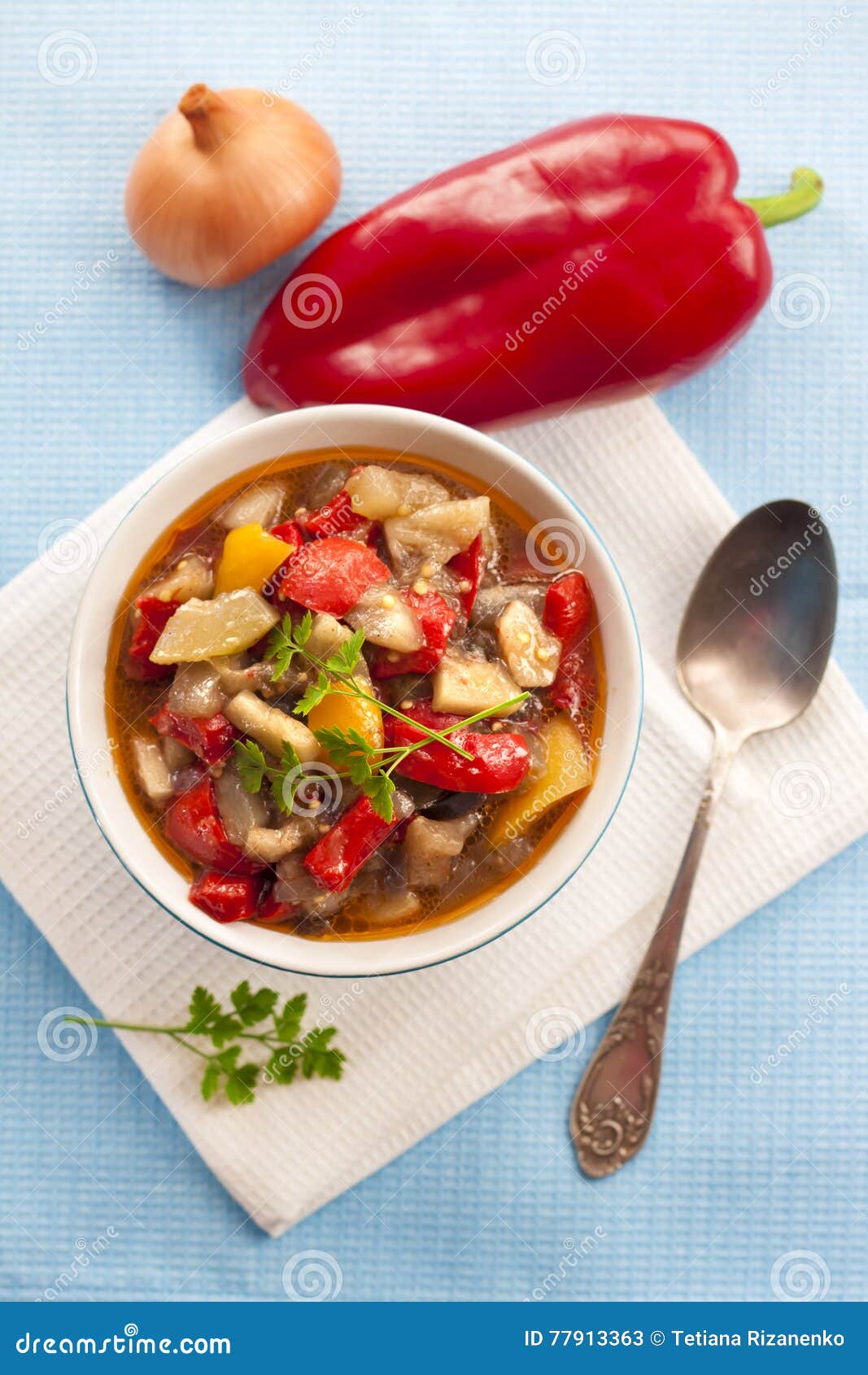 Top View on Colorful Vegetable Stew Stock Image - Image of paprika ...