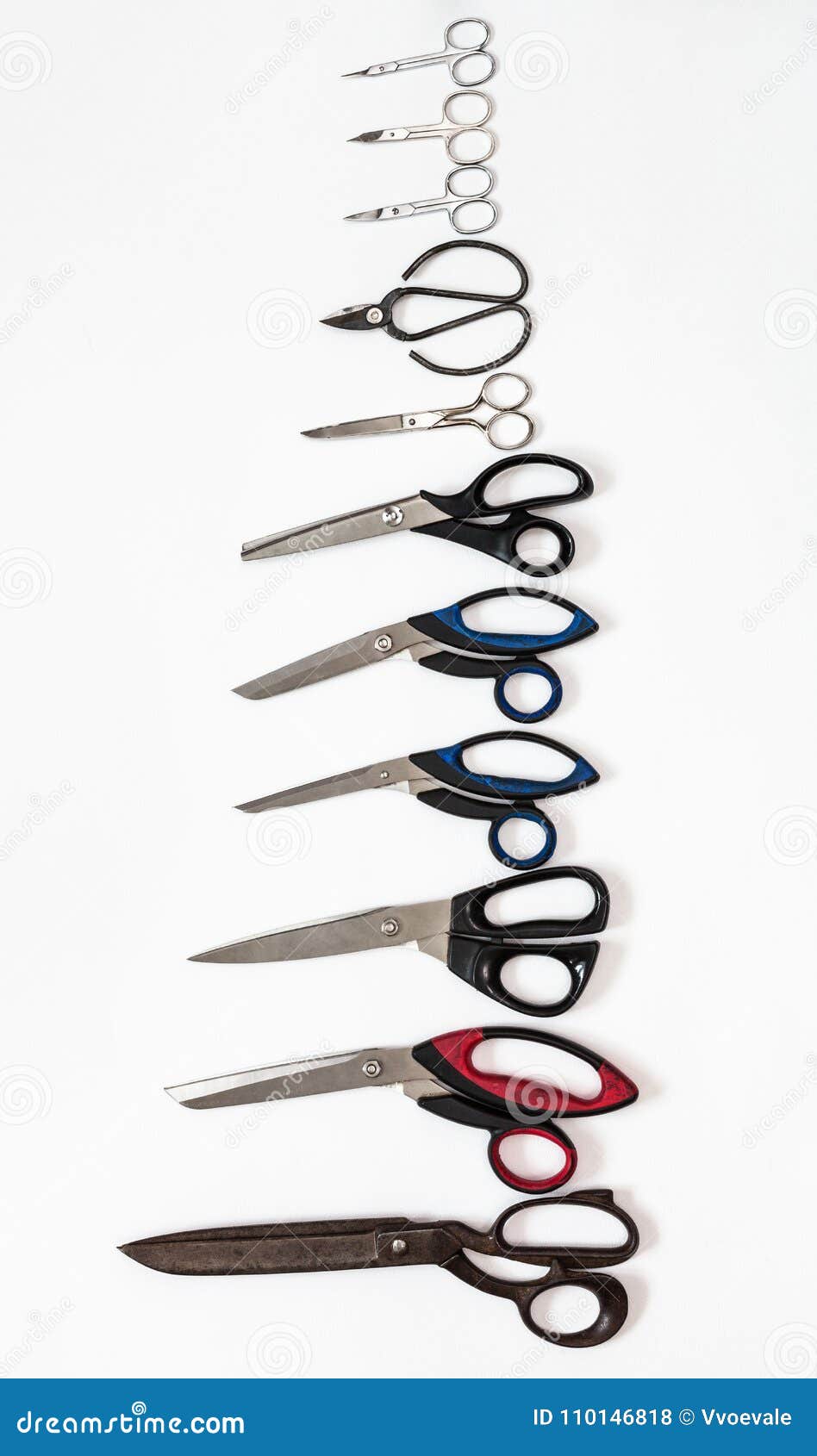 Top View of Column from Various Scissors Stock Photo - Image of column ...