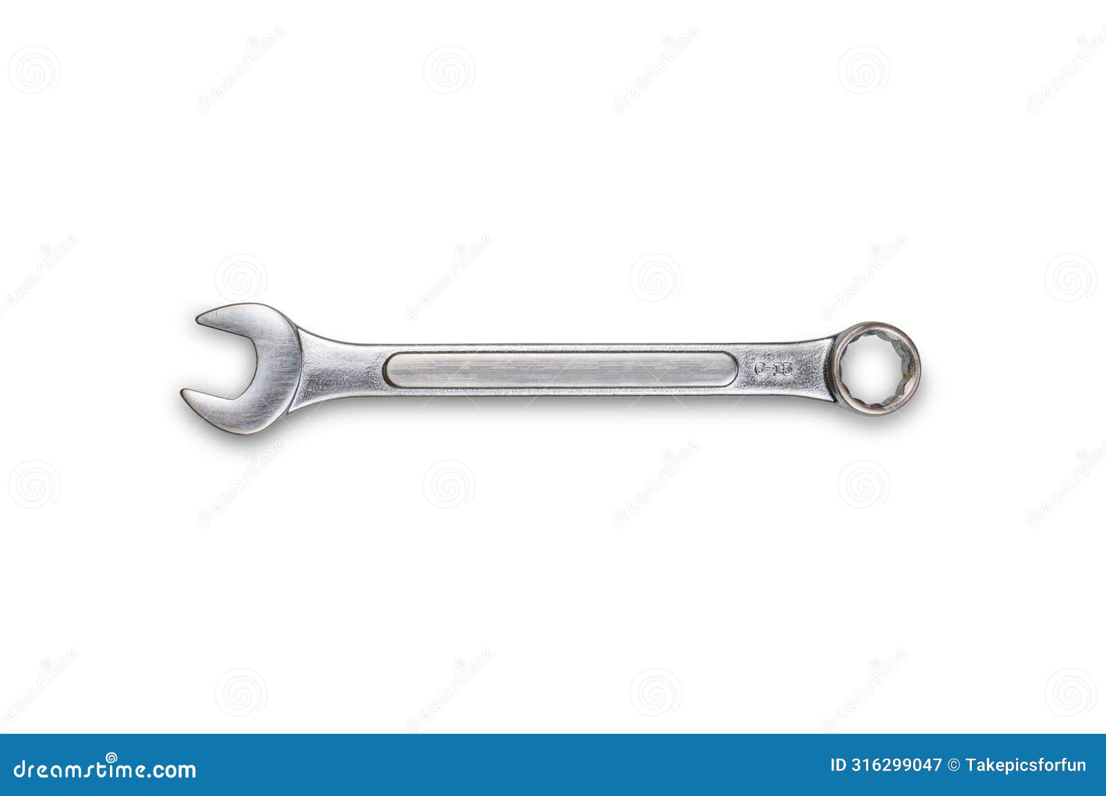 Top View of Combination Wrench or Spanner Isolated on White Background ...