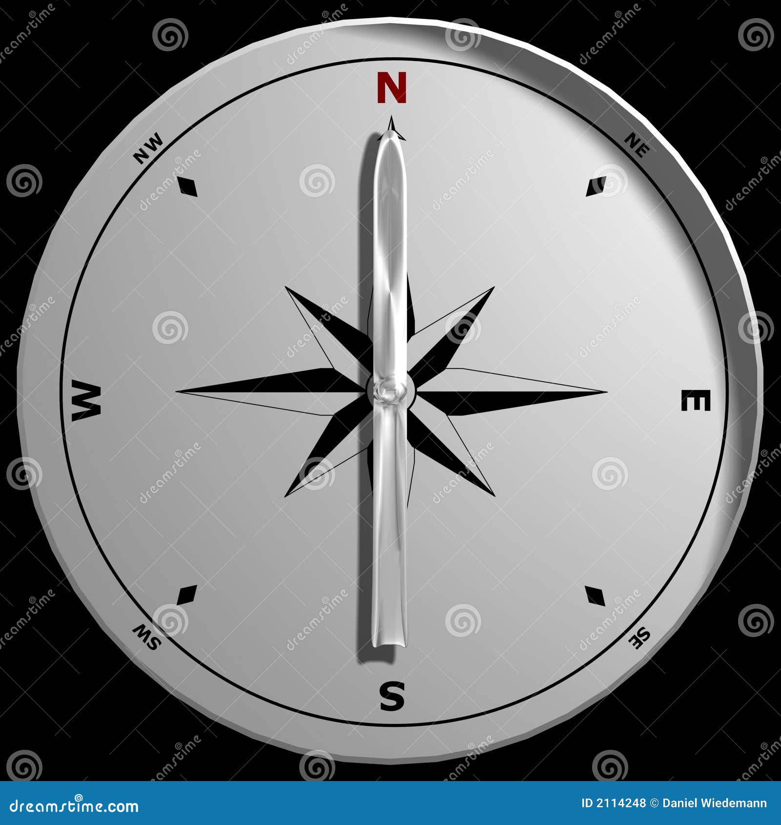 Top View of a Compass stock illustration. Illustration of equipment ...