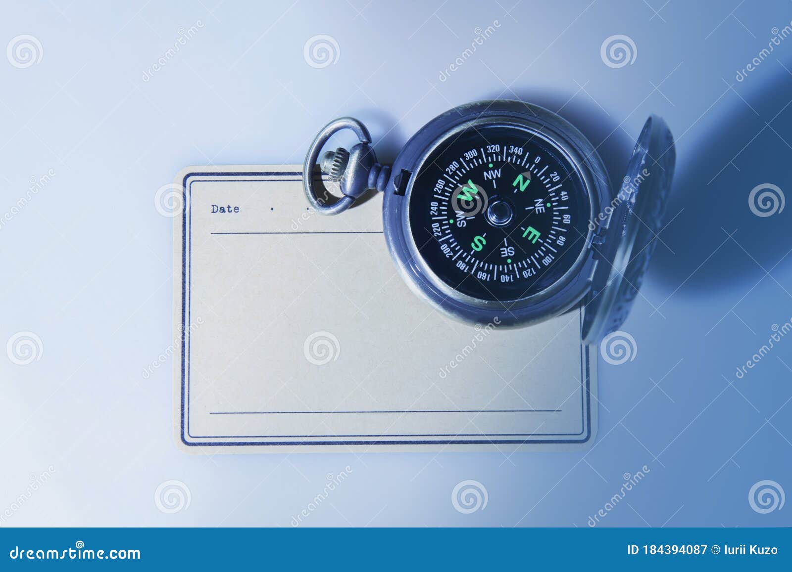 Top View of a Compass and Paper with Copy Space for Text Stock Image ...
