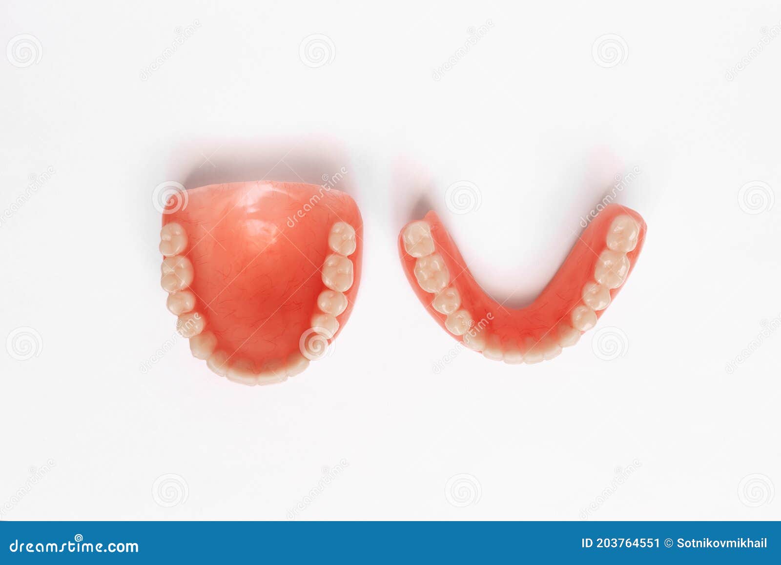 Top View Of Complete Denture On White Background. Full Denture Close-up ...