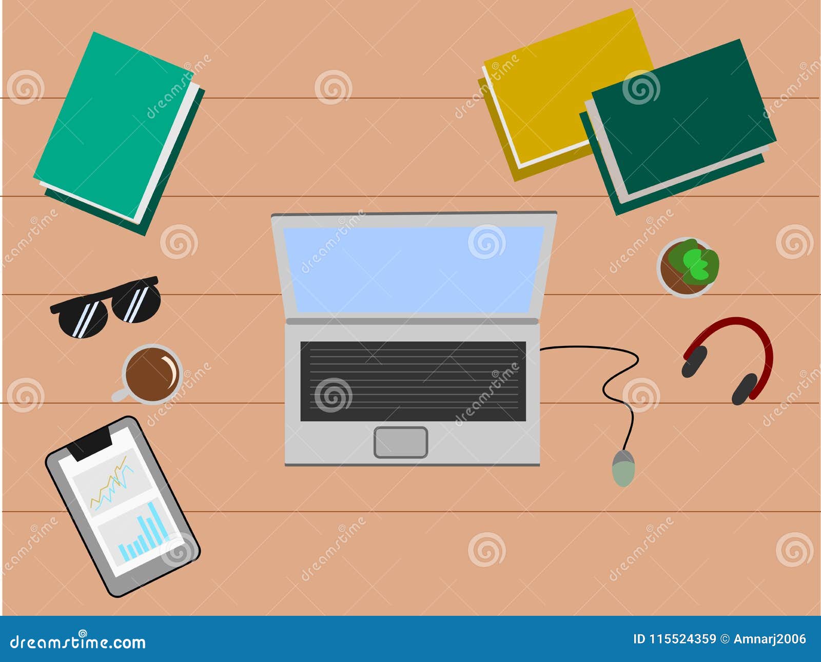 Top View Of Computer Laptop With White Screen Royalty-Free Stock ...