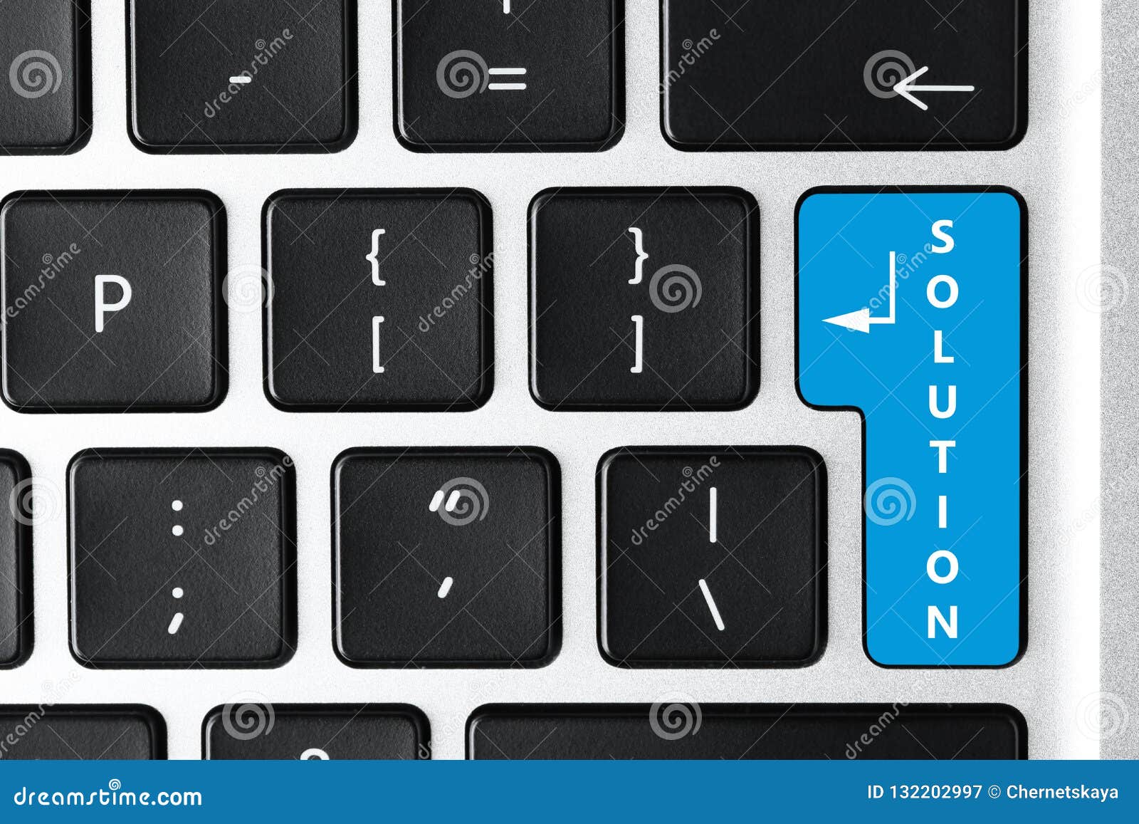 Top View of Computer Keyboard with SOLUTION Button. Stock Image - Image ...