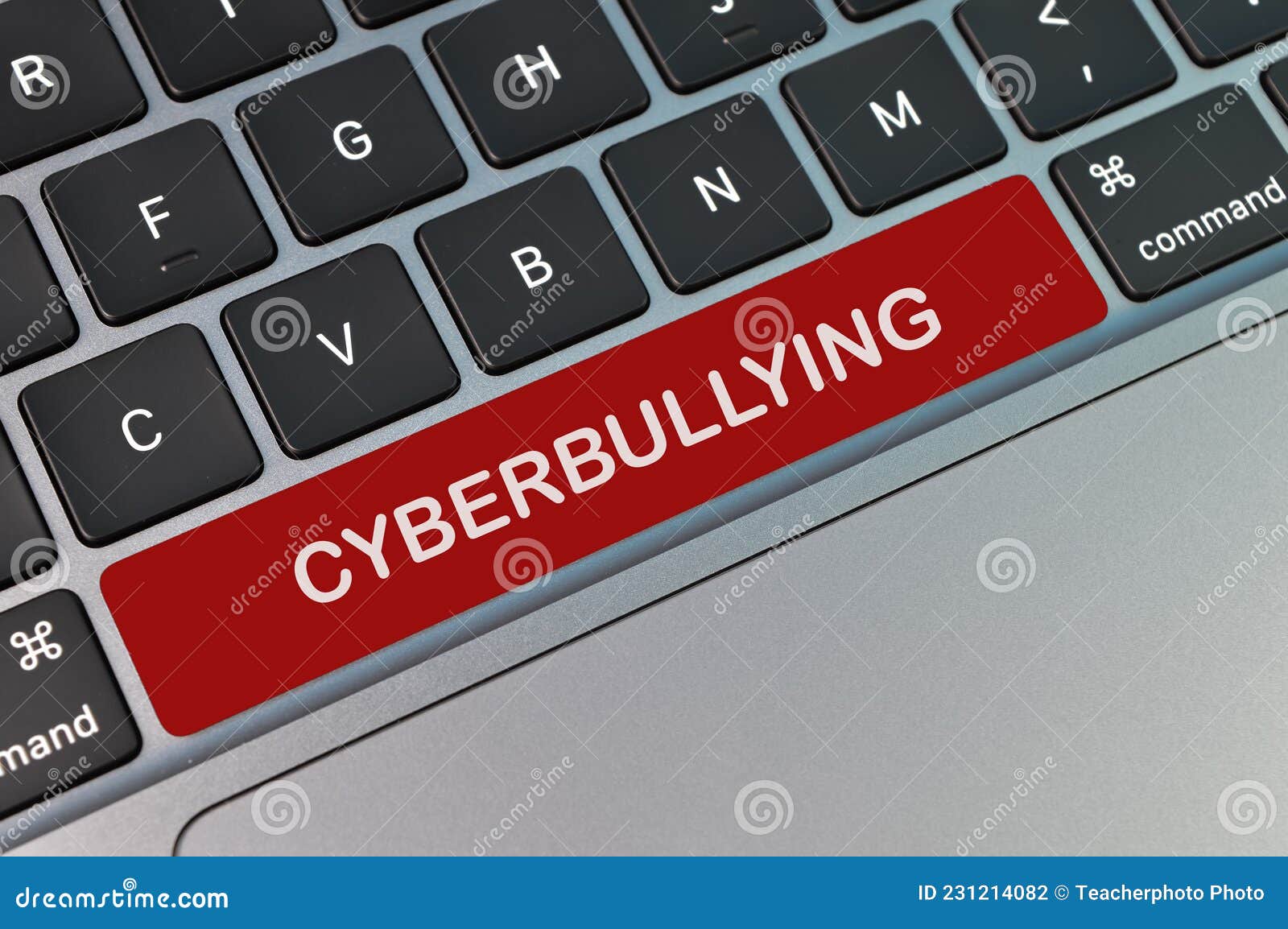 Top View of Computer Keyboard Written with Text CYBERBULLYING Editorial ...