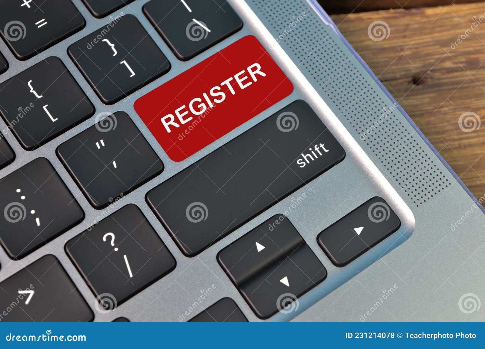 Top View of Computer Keyboard Written with Text REGISTER Stock Photo ...