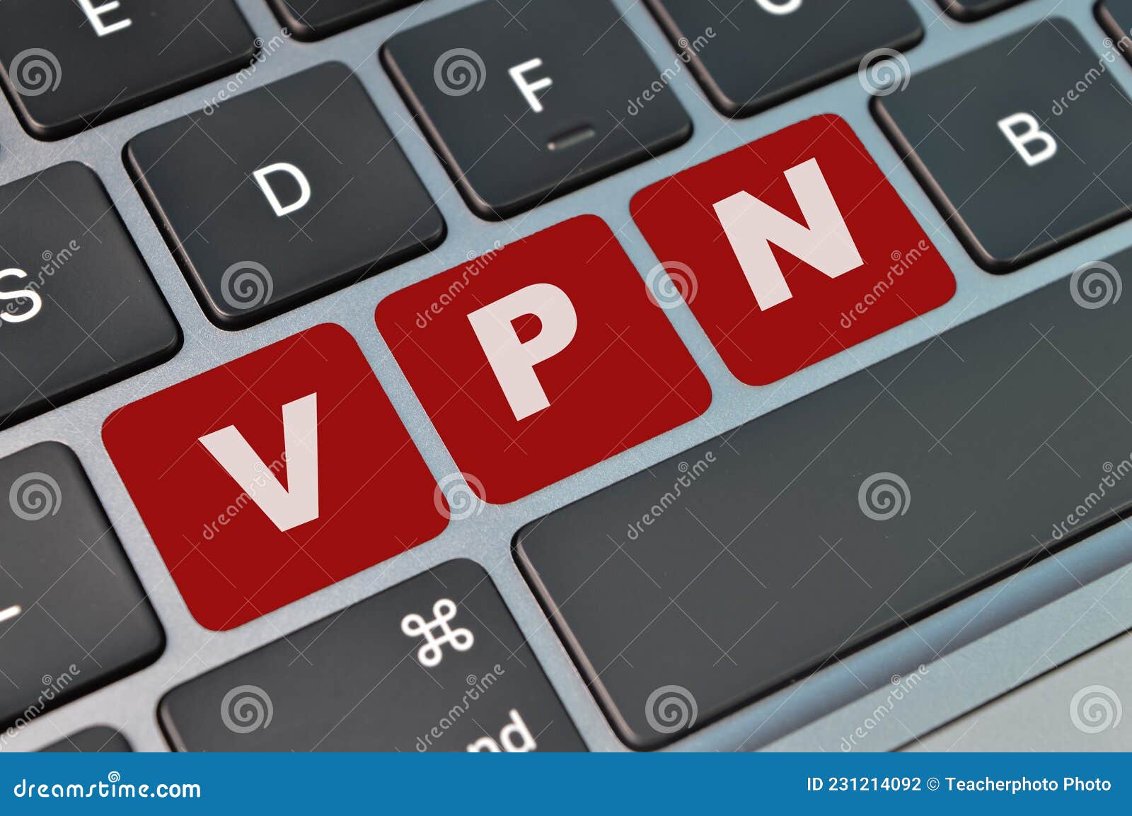 Top View of Computer Keyboard Written with Text VPN Stands for Virtual ...