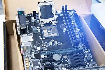 Top View of Computer Motherboard. Computer Components Stock Photo ...