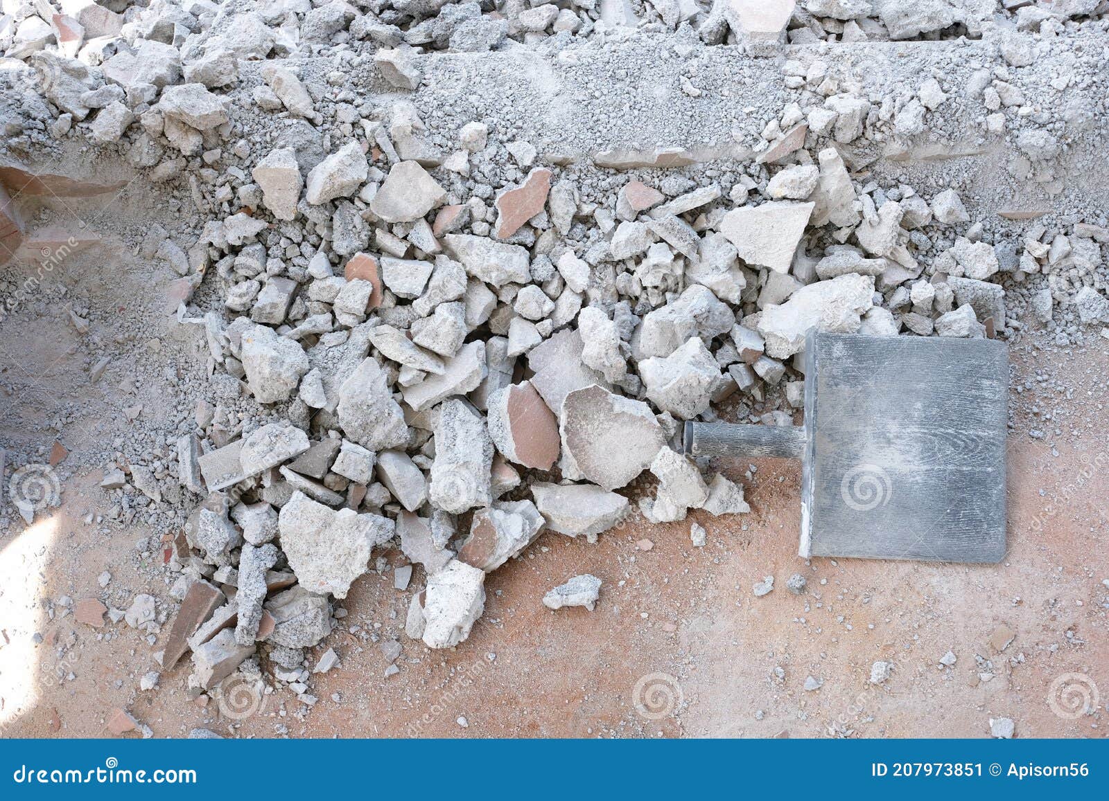 Top View Concrete Debris from Drilling Stock Image - Image of brick ...