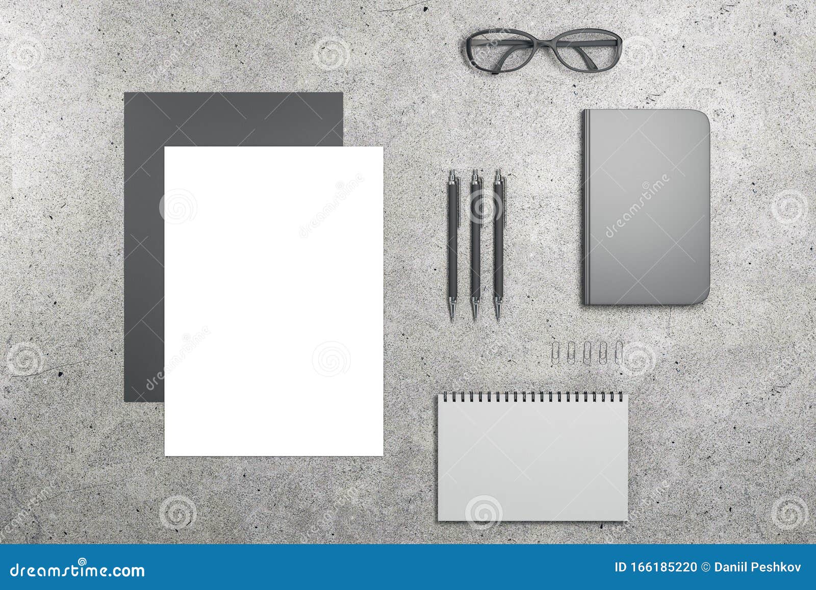 Top View of Concrete Office Table Stock Illustration - Illustration of ...
