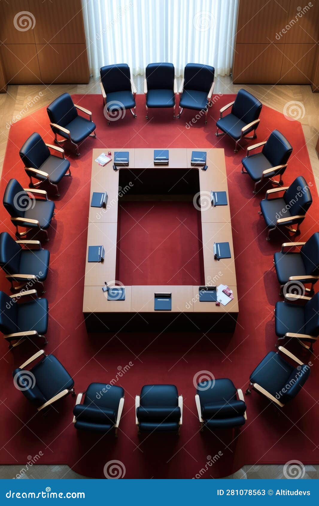 Top View of Conference Room with Neatly Arranged Chairs Stock ...