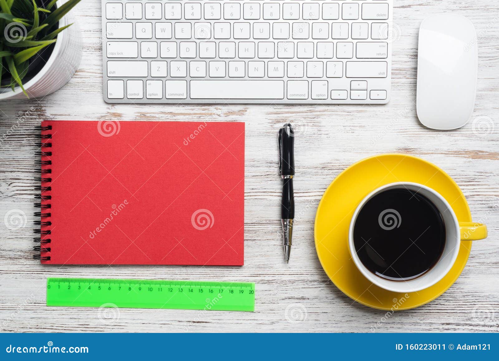 Top View Conference Table with Office Accessories Stock Image - Image ...