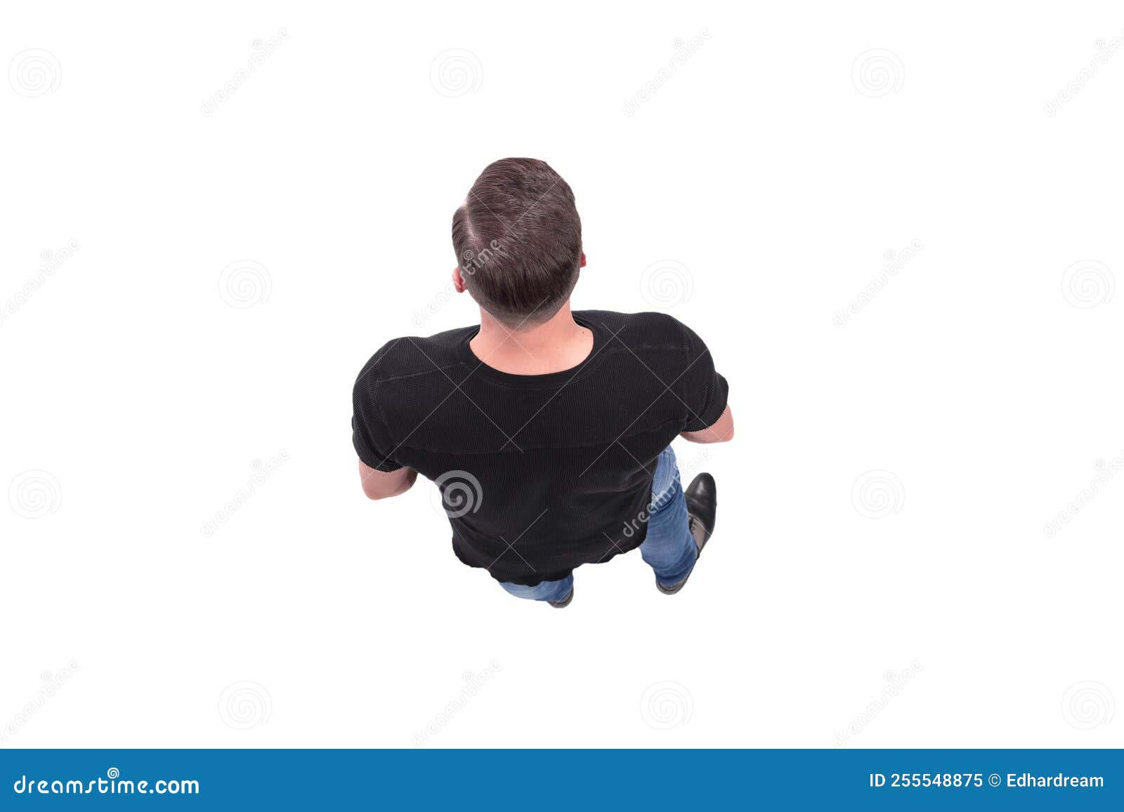 Top View. Confident Young Man Stock Image - Image of success, tshirt ...