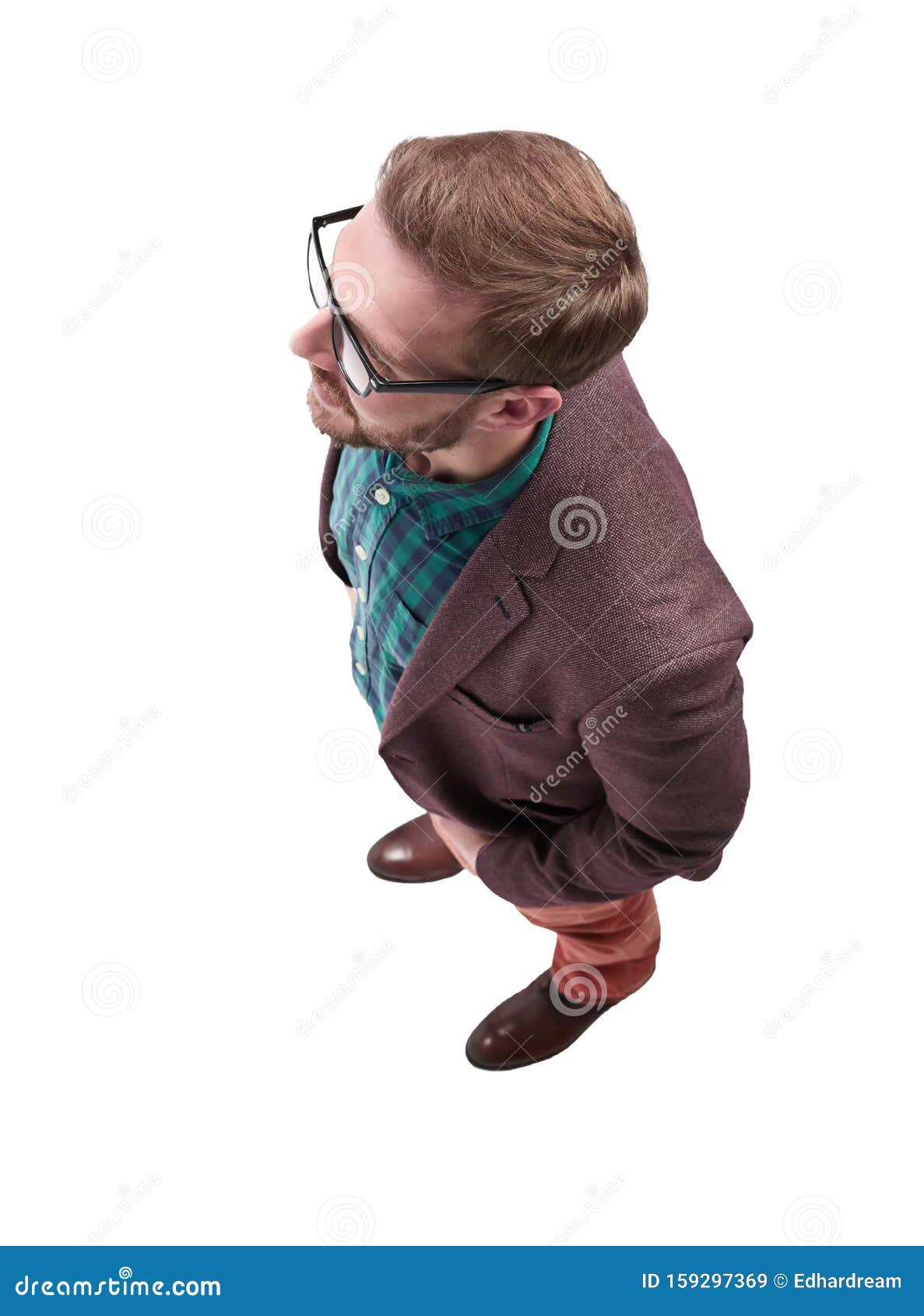 Top View. Confident Young Man Looking Forward Stock Image - Image of ...