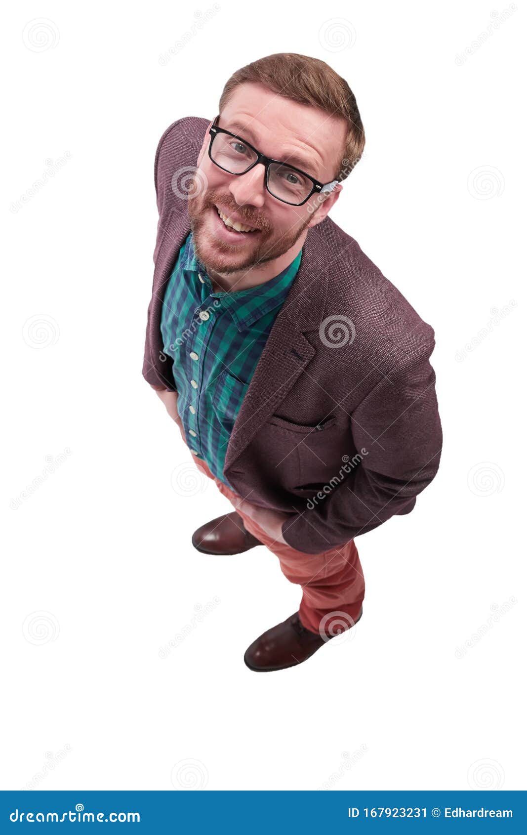 Top View. Confident Young Man Looking Forward Stock Image - Image of ...