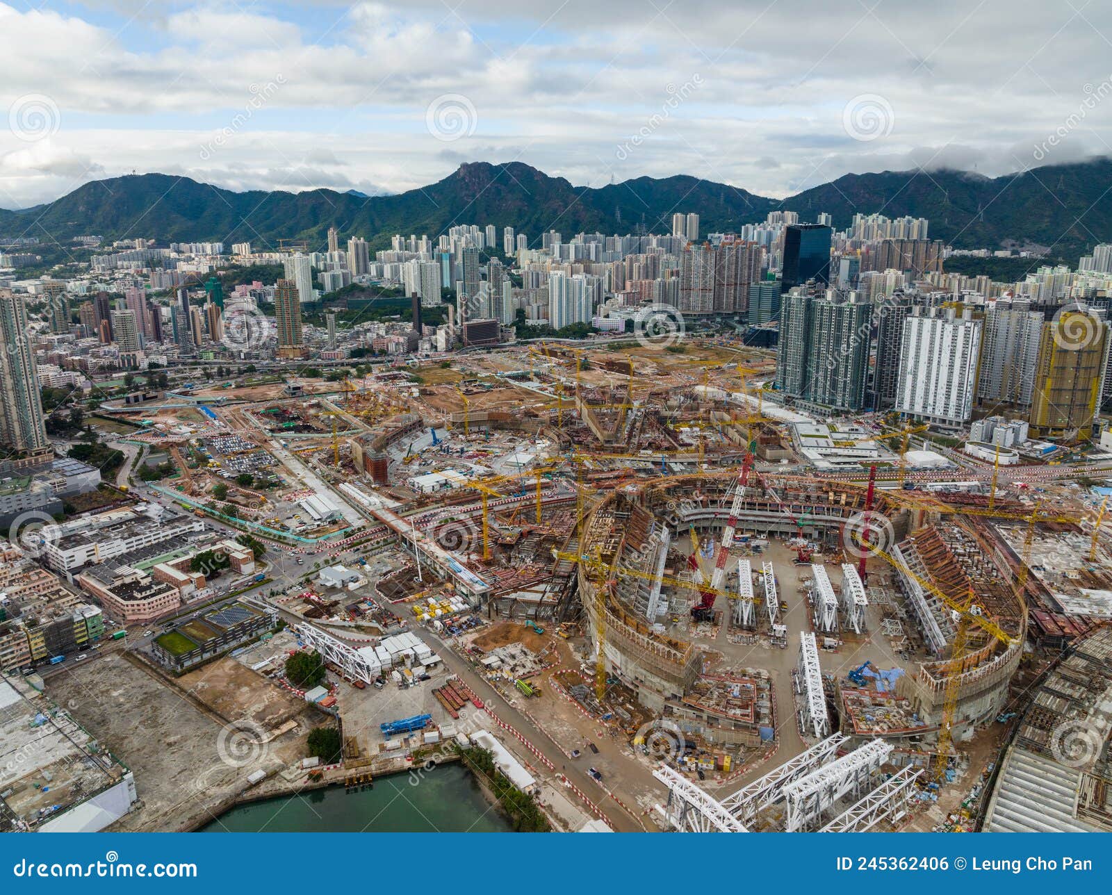 Top View of Construction Site in Hong Kong Kai Tak District Stock Photo ...