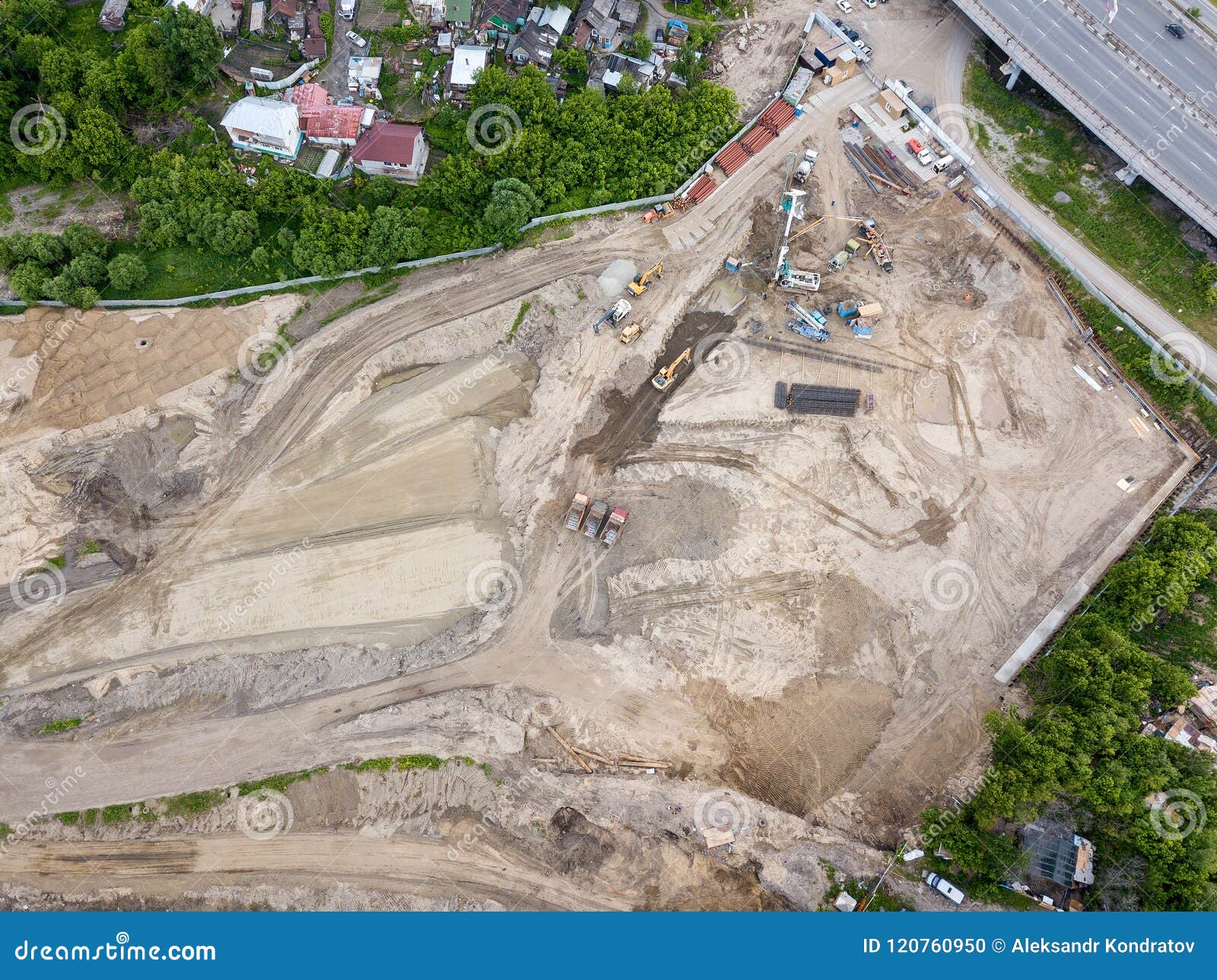 The Top View of the Construction Site at the Initial Stage Stock Photo ...