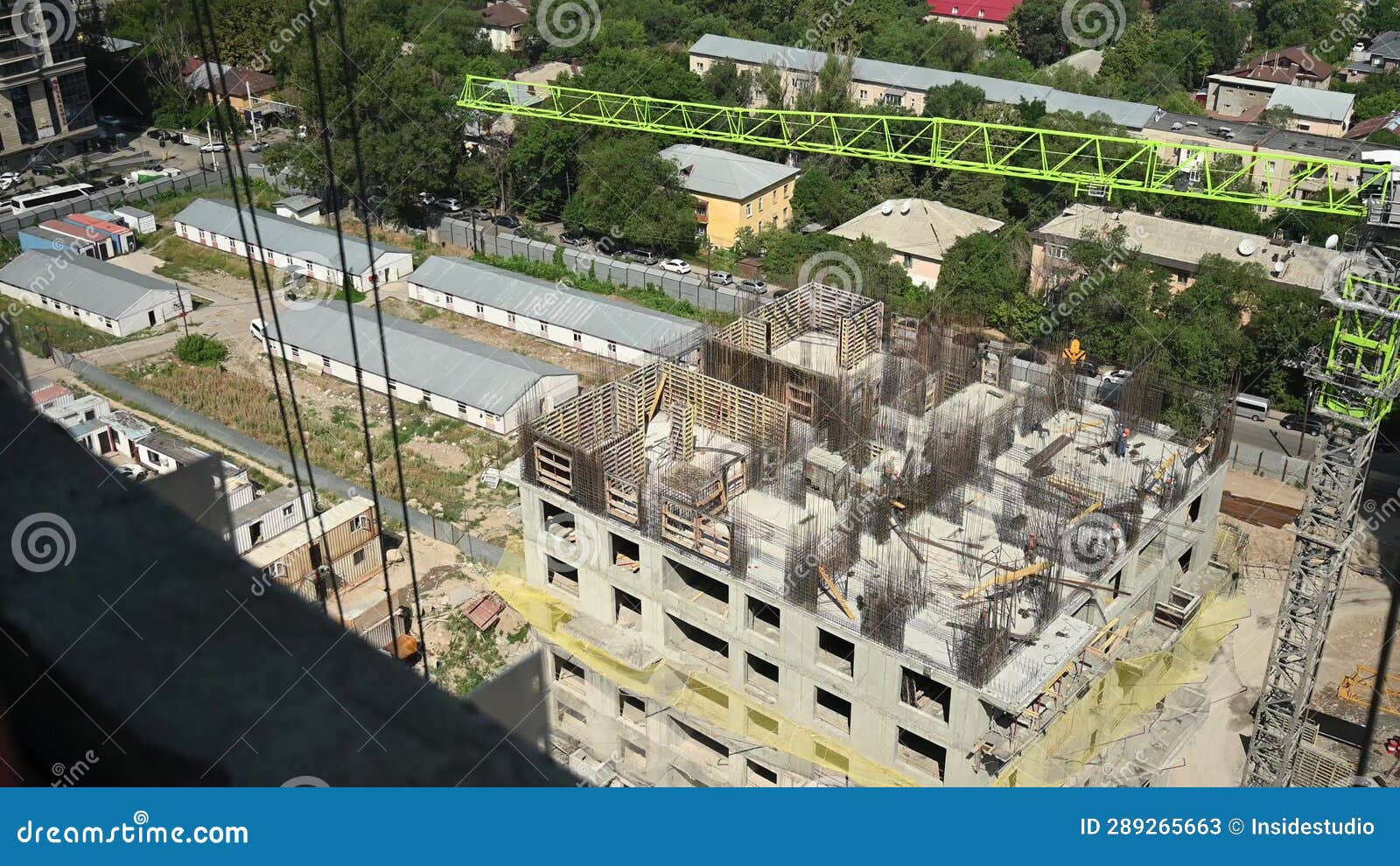 Top View of the Construction Site of a Monolithic Building. Stock Video ...