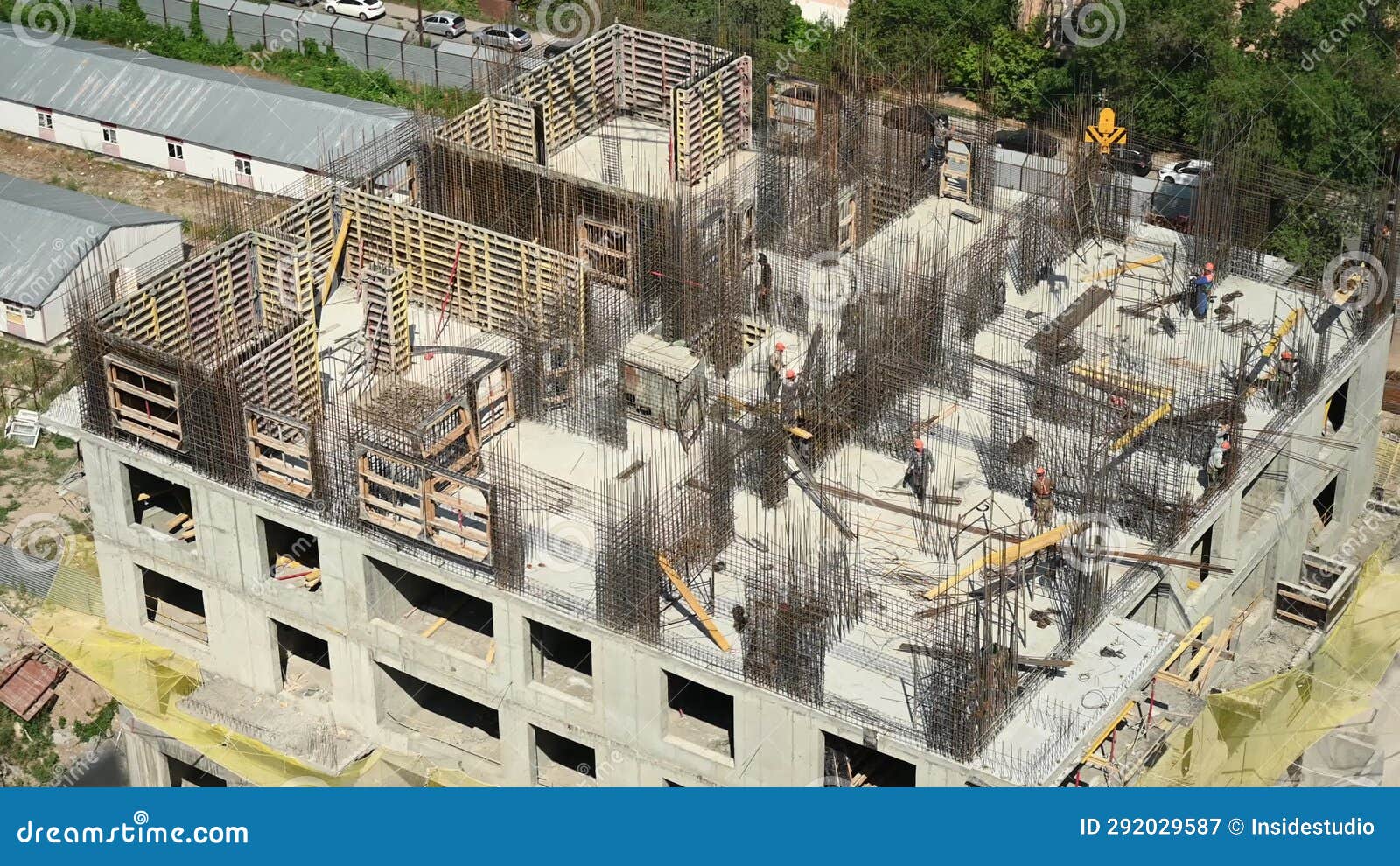 Top View of the Construction Site of a Monolithic Building. Stock Video ...