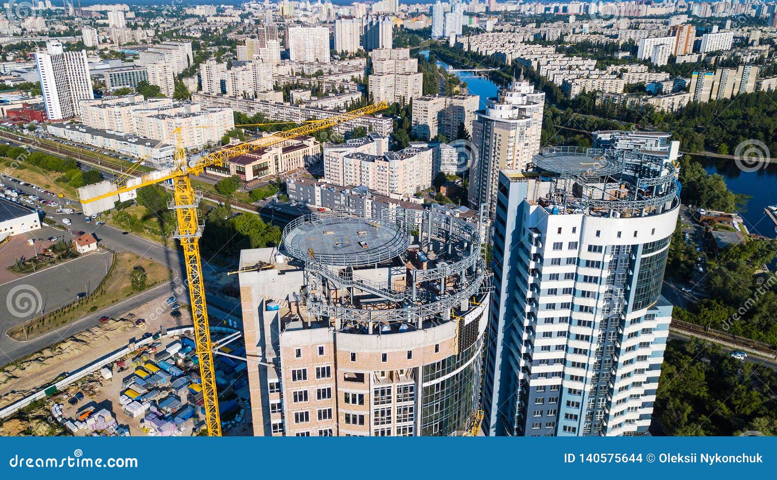 Top View of the Construction Site of a Residential High-rise Building ...