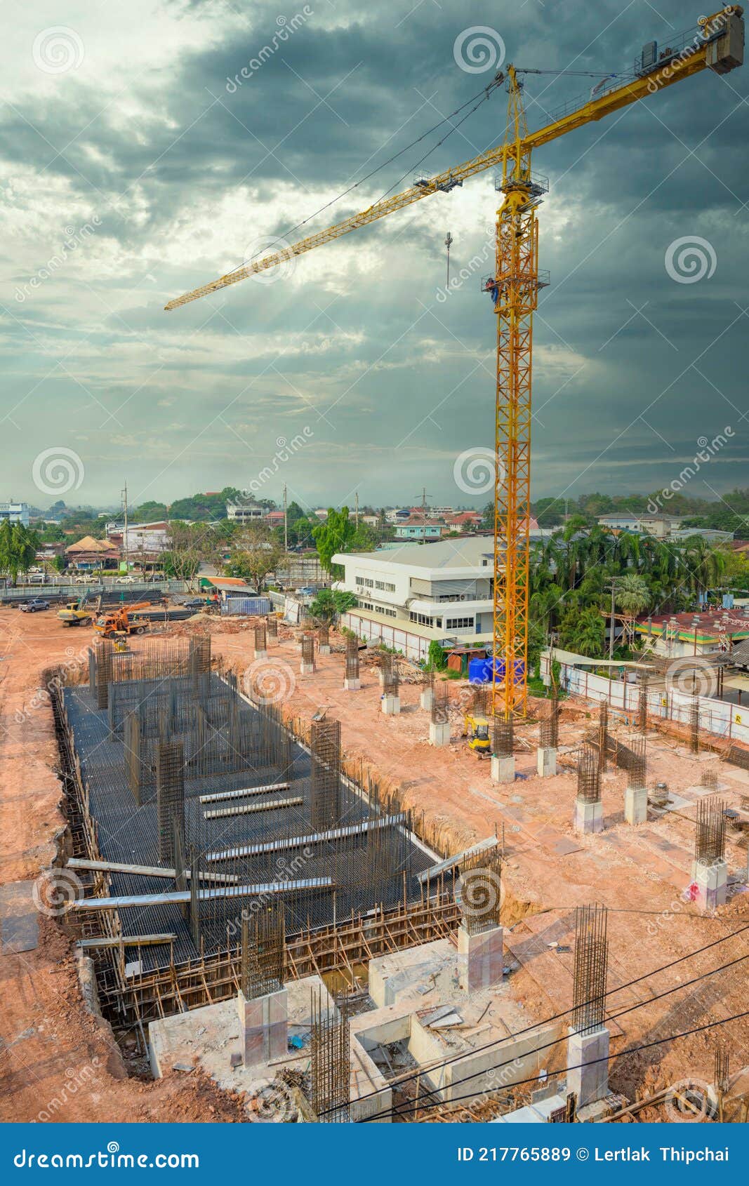 Top View of the Construction Site Under Construction Basement ...