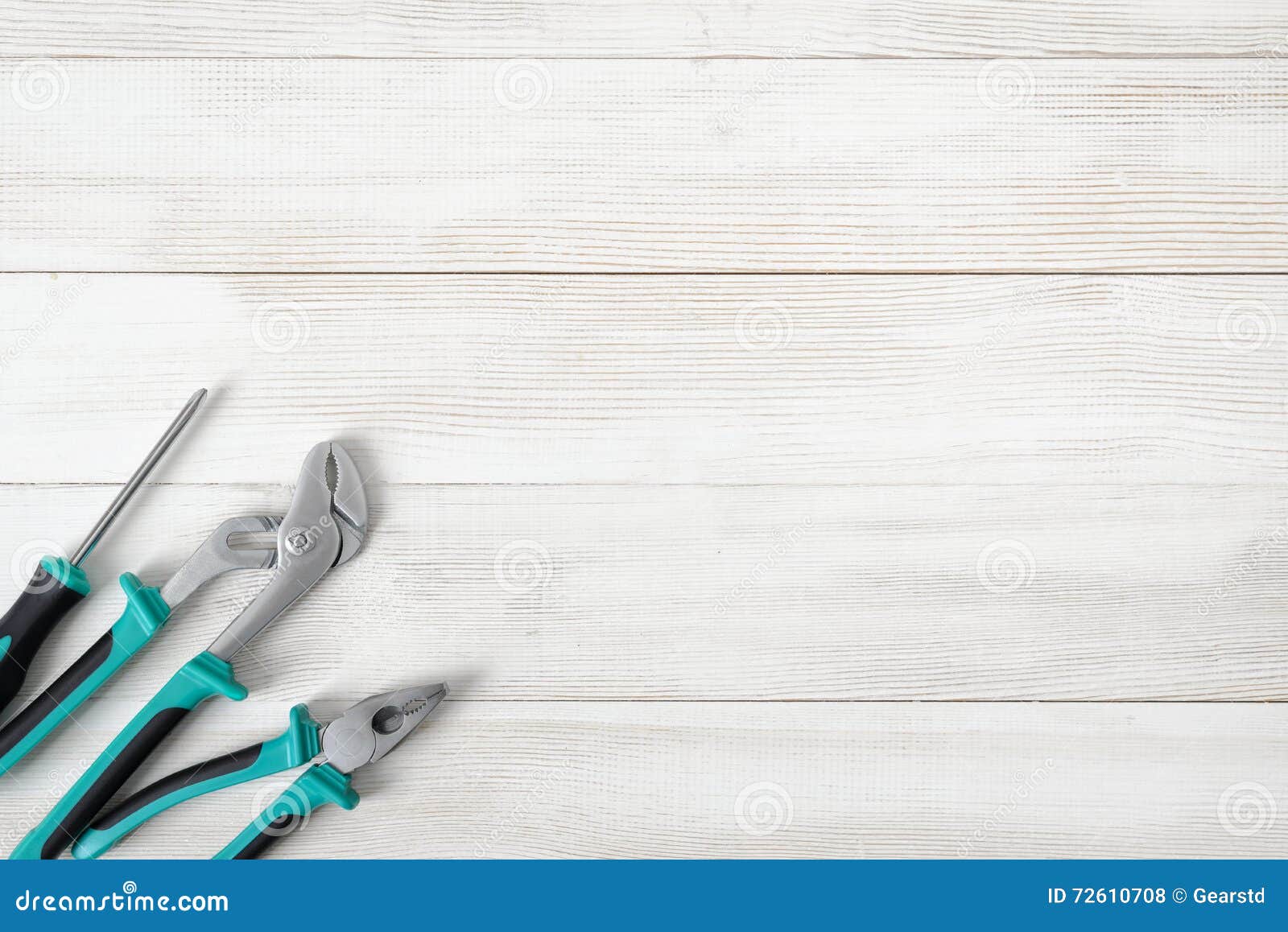 Top View of Constructive Tools Placed in a Row with Copy Space. Stock ...