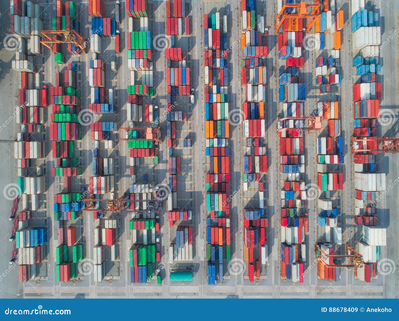 Container Stack In The Cargo Yard Stock Image | CartoonDealer.com ...