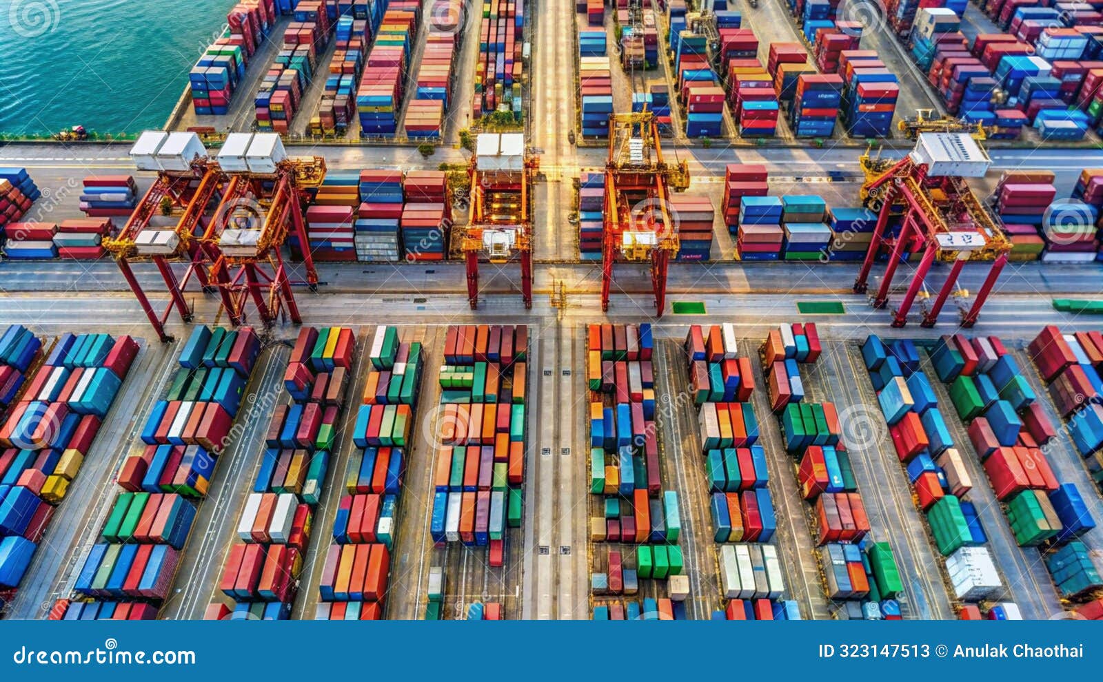 Top View of the Container Terminal with Many Containers Generative AI ...