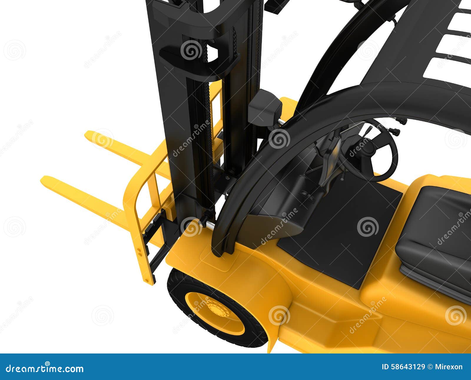 Cabin Forklift Truck With Levers And Steering Royalty-Free Stock Photo ...