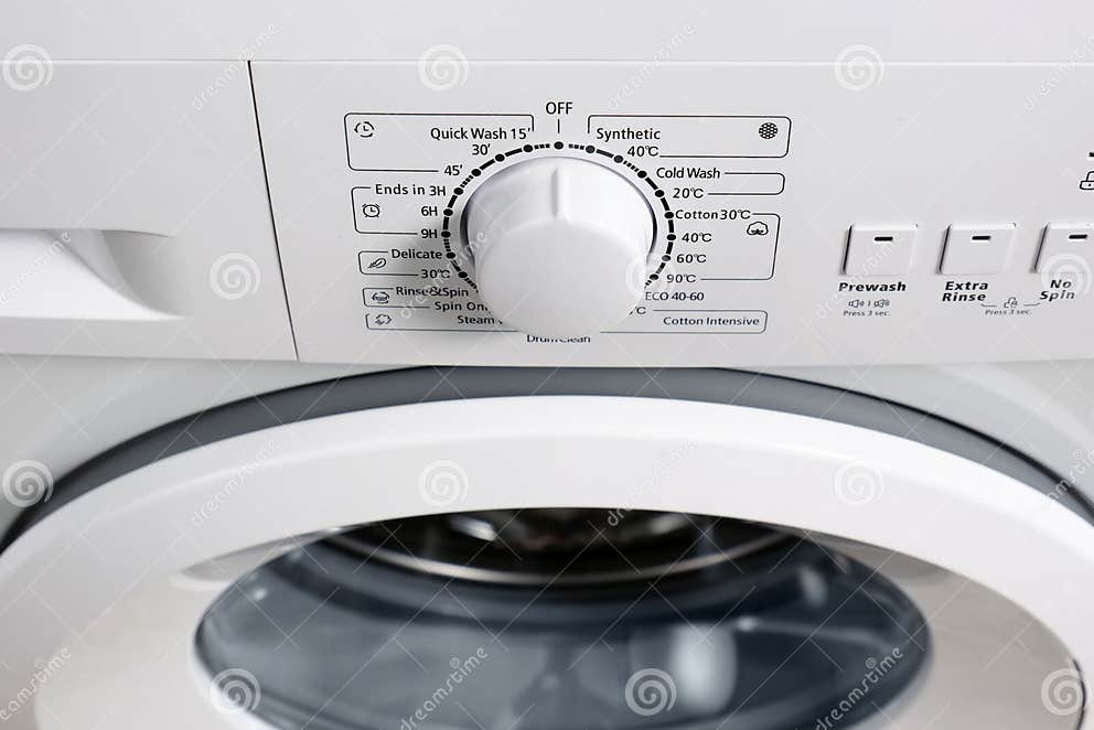 Top View of the Control Panel and Drum Conteiner of a Modern Washing ...