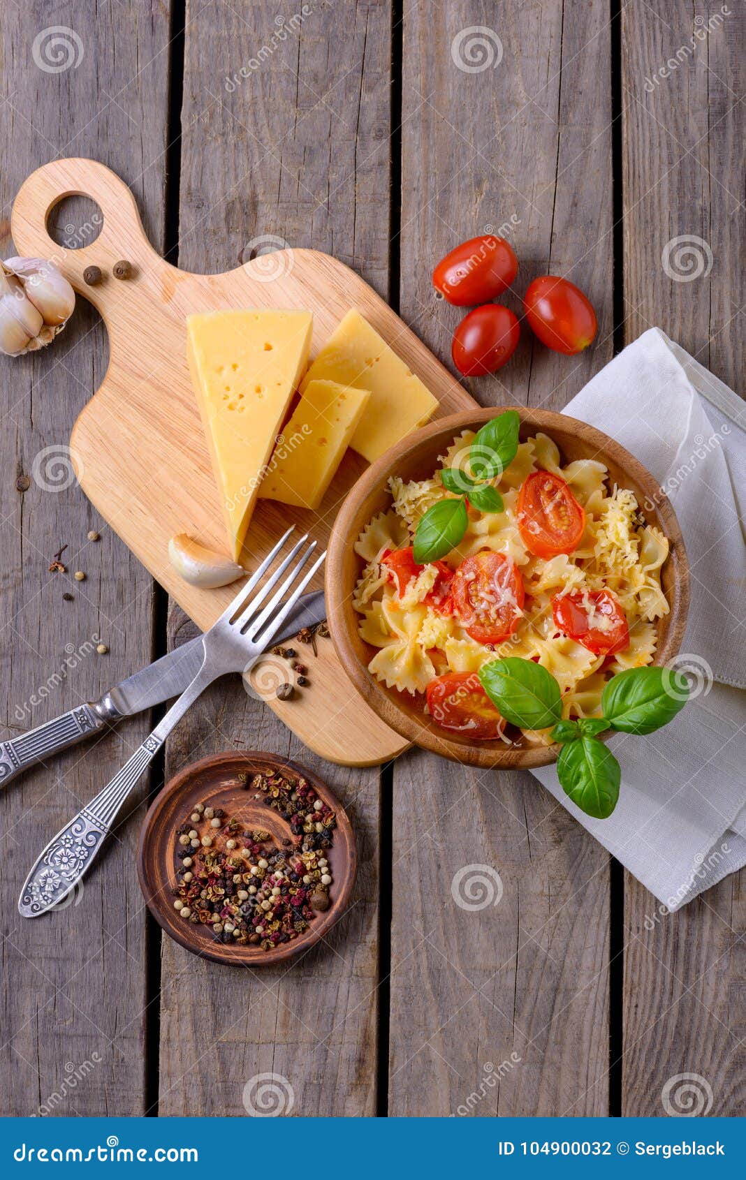 Top view cooked pasta stock photo. Image of mediterranean - 104900032
