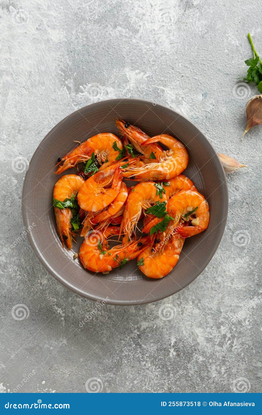 Top View of Cooked Prawn in Shell Seafood Shrimps Stock Photo - Image ...