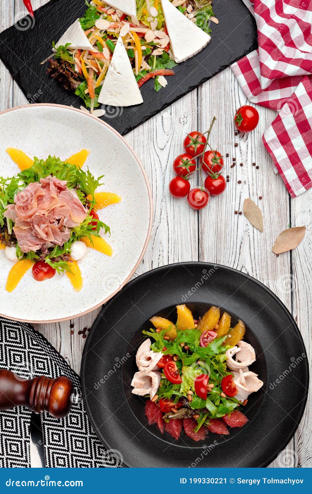 Top View of a Cooked Served Dishes of Restaurant`s Menu Stock Image ...