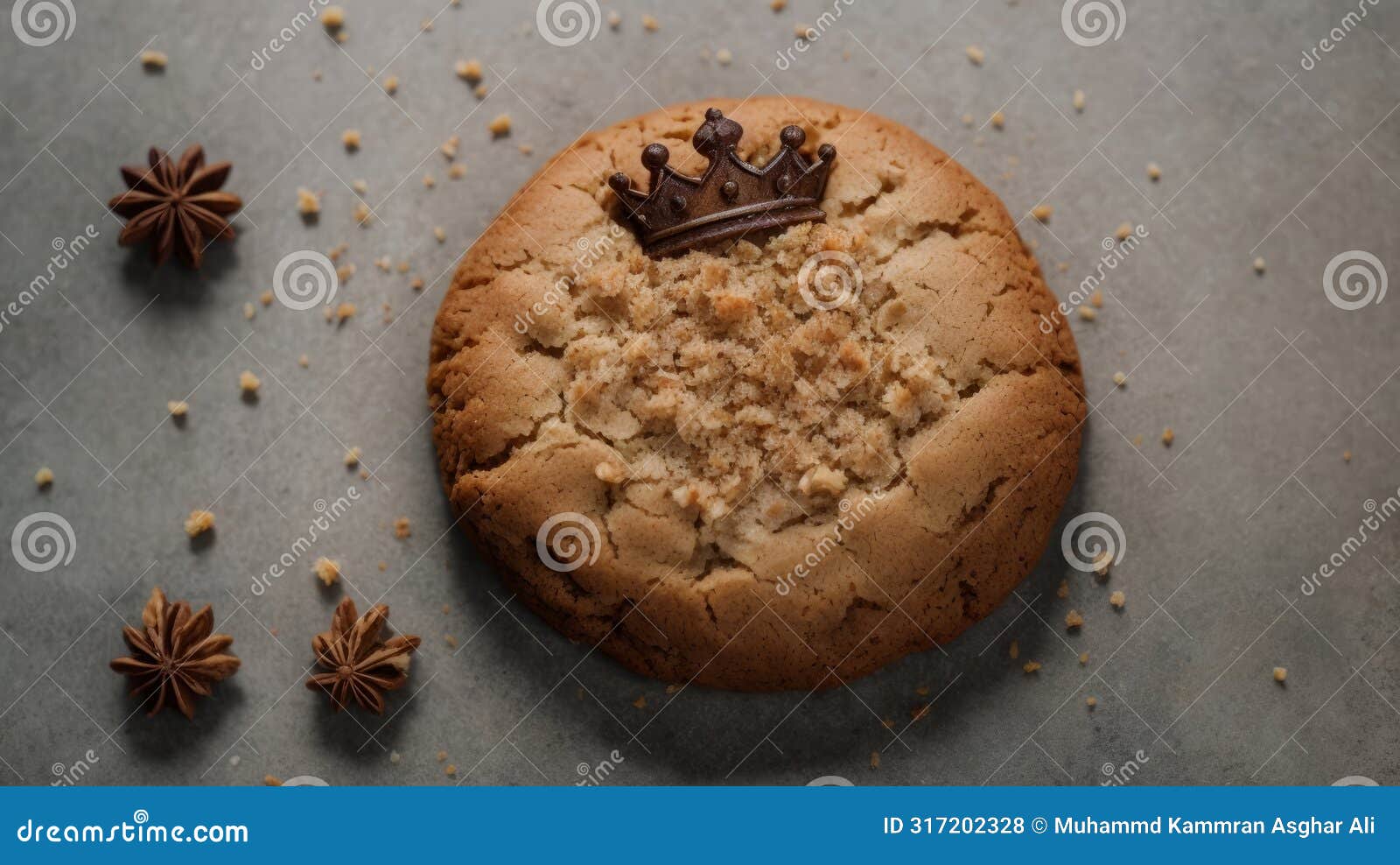 Top View of Cookie in Shape of Walnut with Crown Made of Crumbs on ...