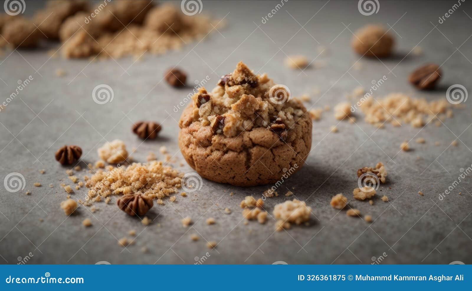 Top View of Cookie in Shape of Walnut with Crown Made of Crumbs on ...