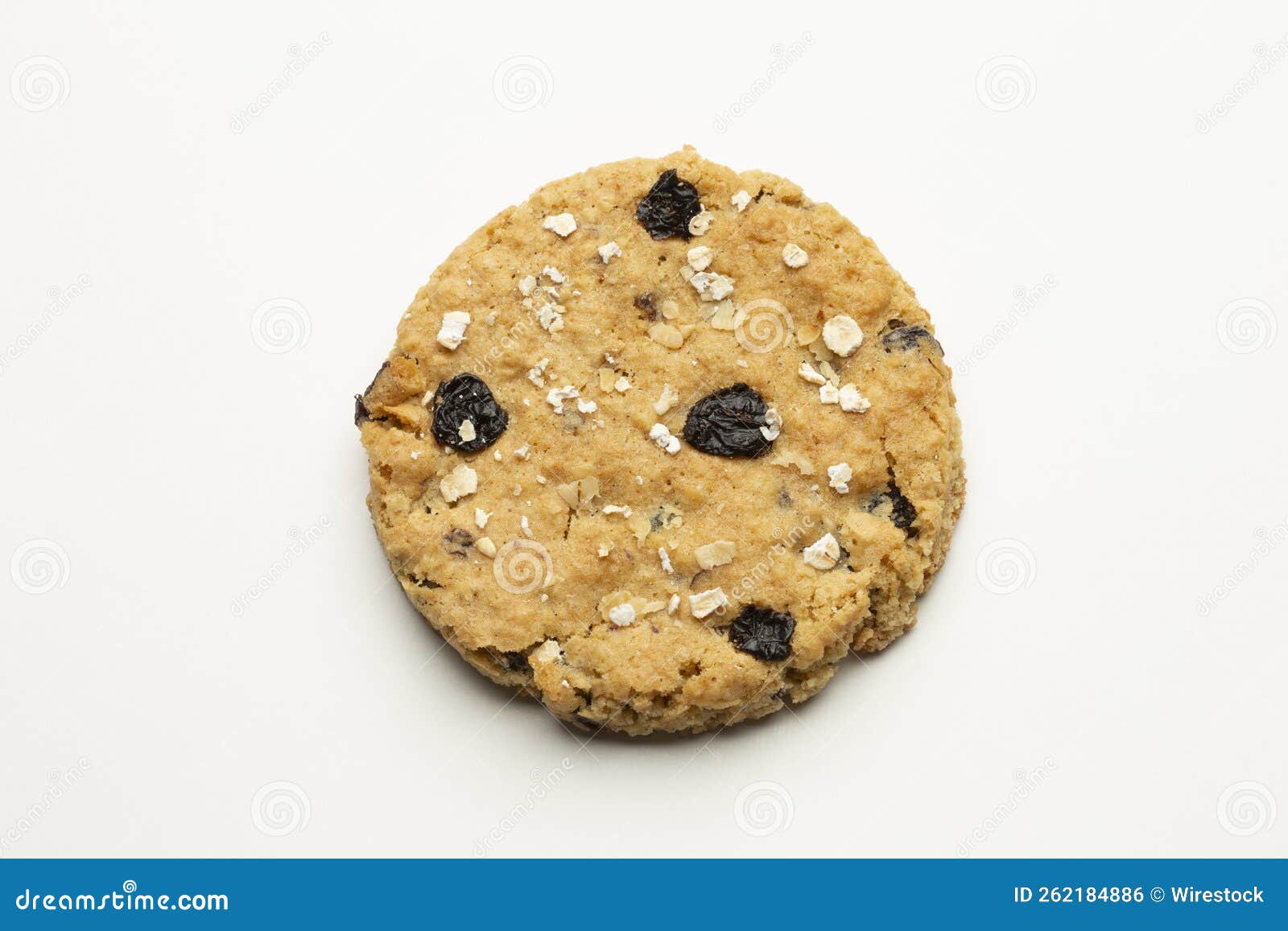 Top View of a Cookie with Small Chocolate Chips Isolated on a White ...