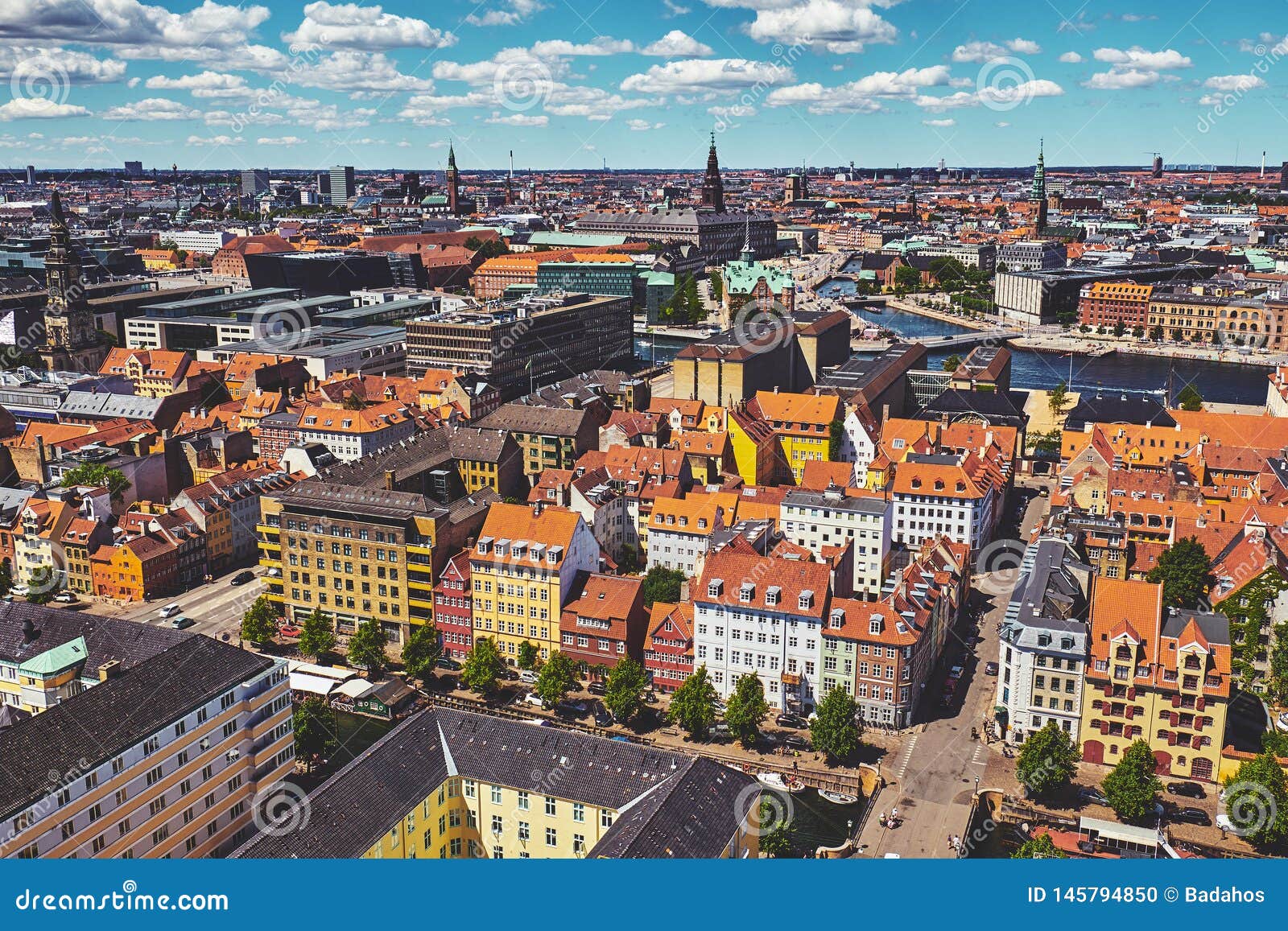 Top view of Copenhagen. stock photo. Image of scenic - 145794850
