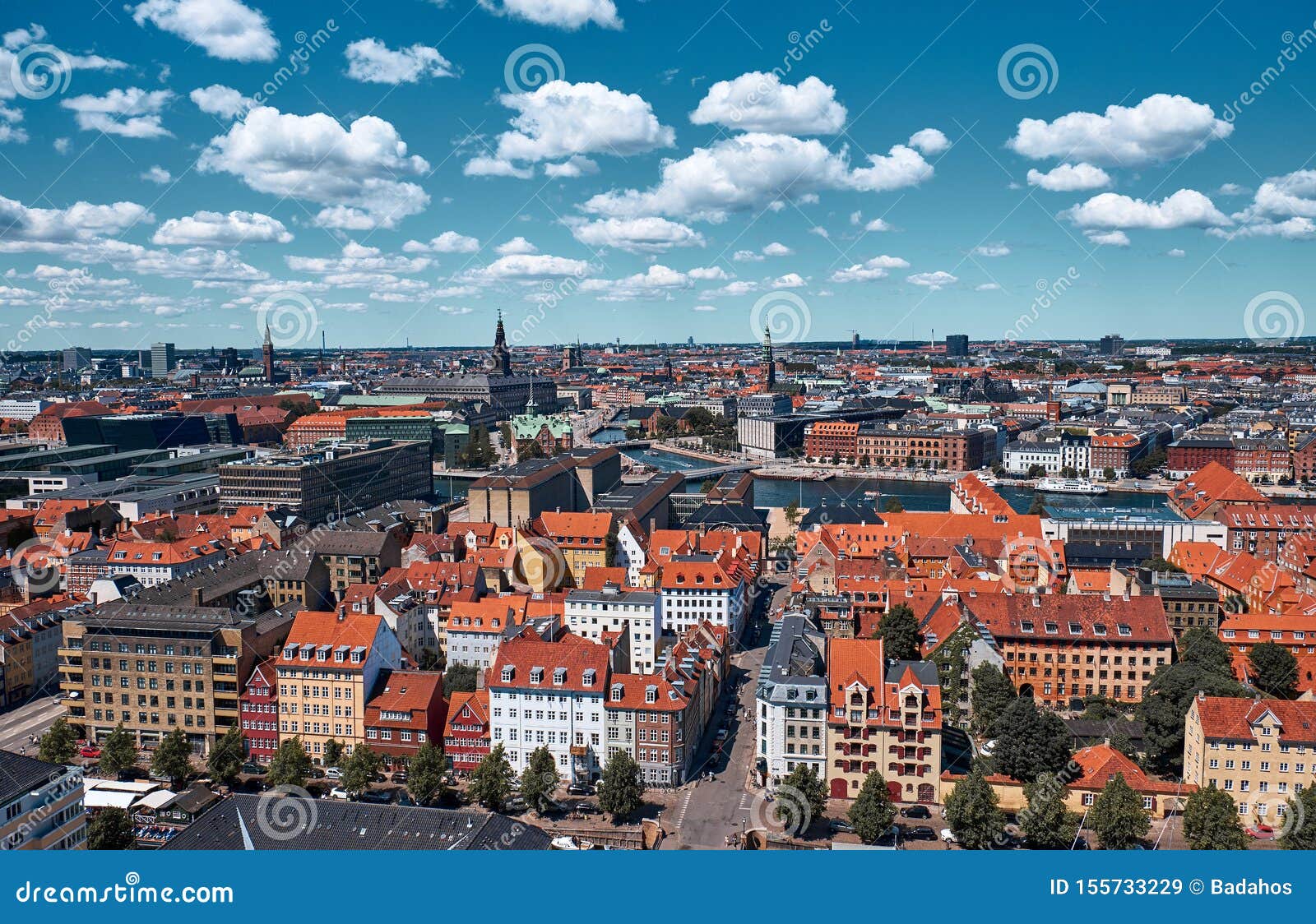 Top view of Copenhagen stock image. Image of canal, denmark - 155733229